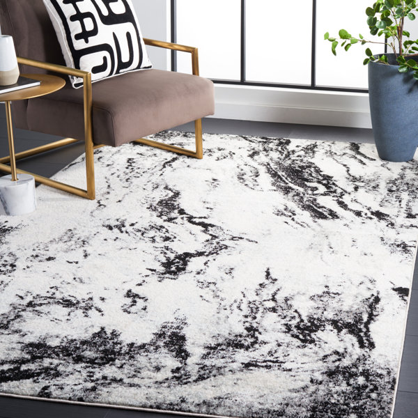 Wade Logan® Dwana Performance Ivory/Black Rug & Reviews | Wayfair