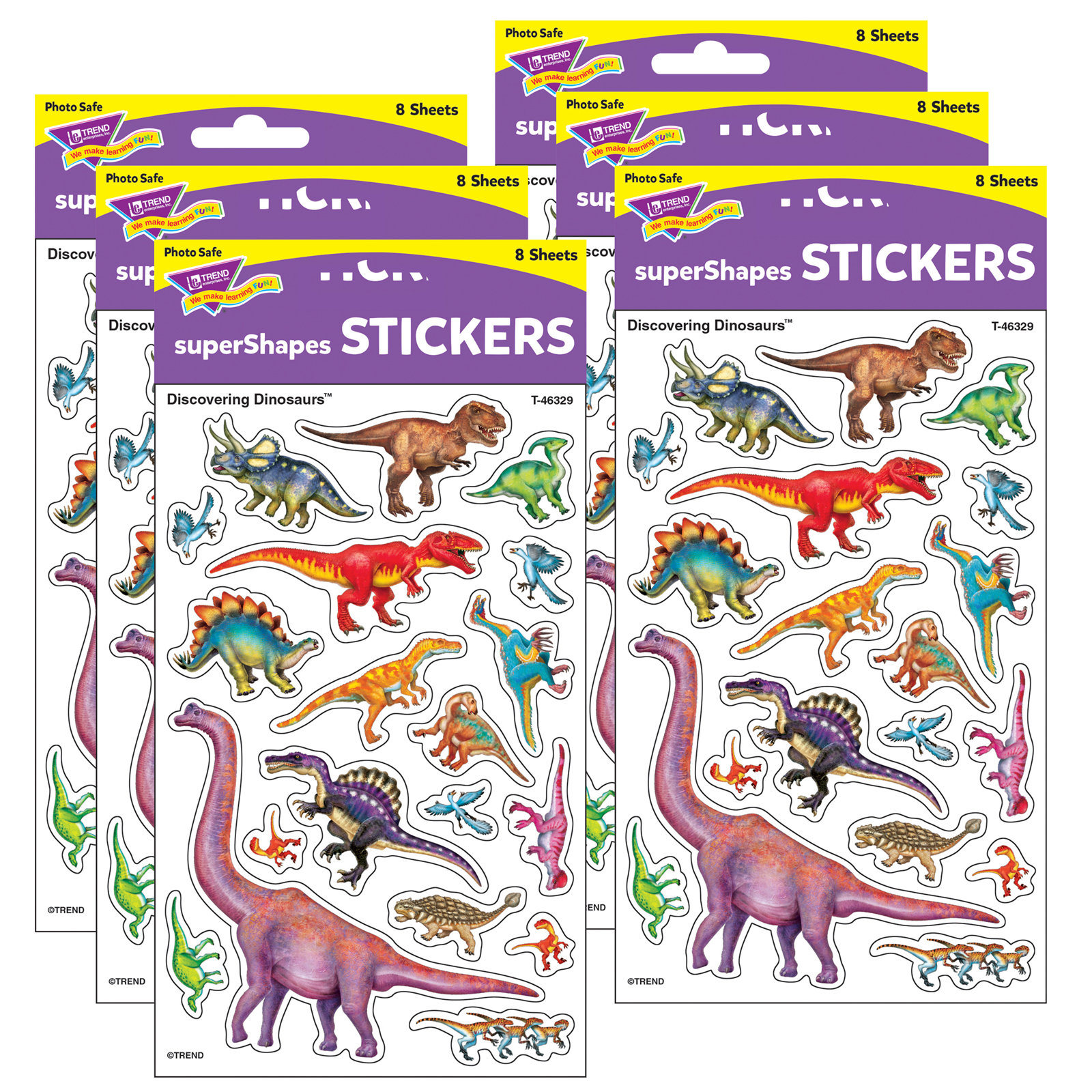 TREND enterprises, Inc. Discovering Dinosaurs Super Shapes 912 Piece ...