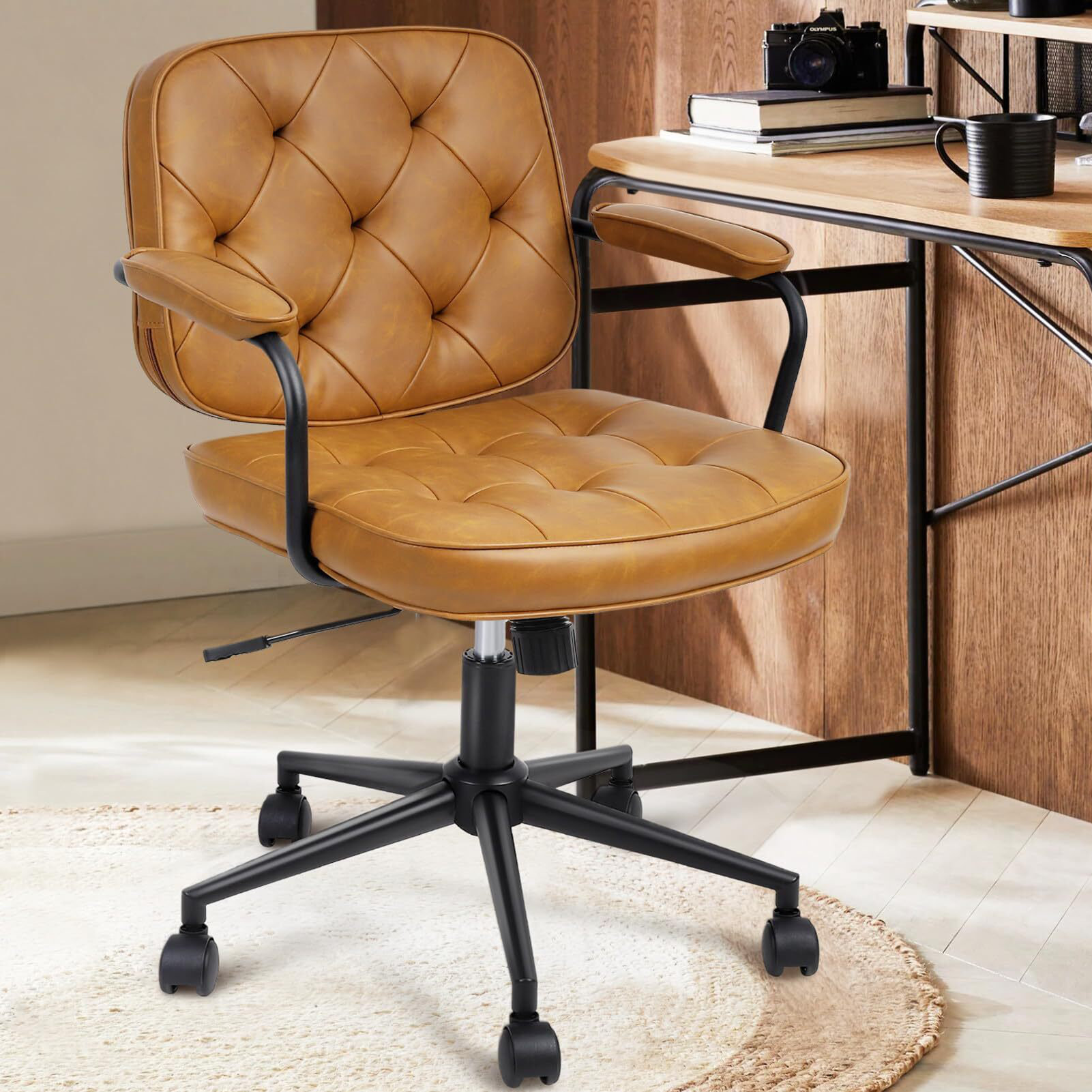 17 Stories Poga Faux Leather Task Chair | Wayfair