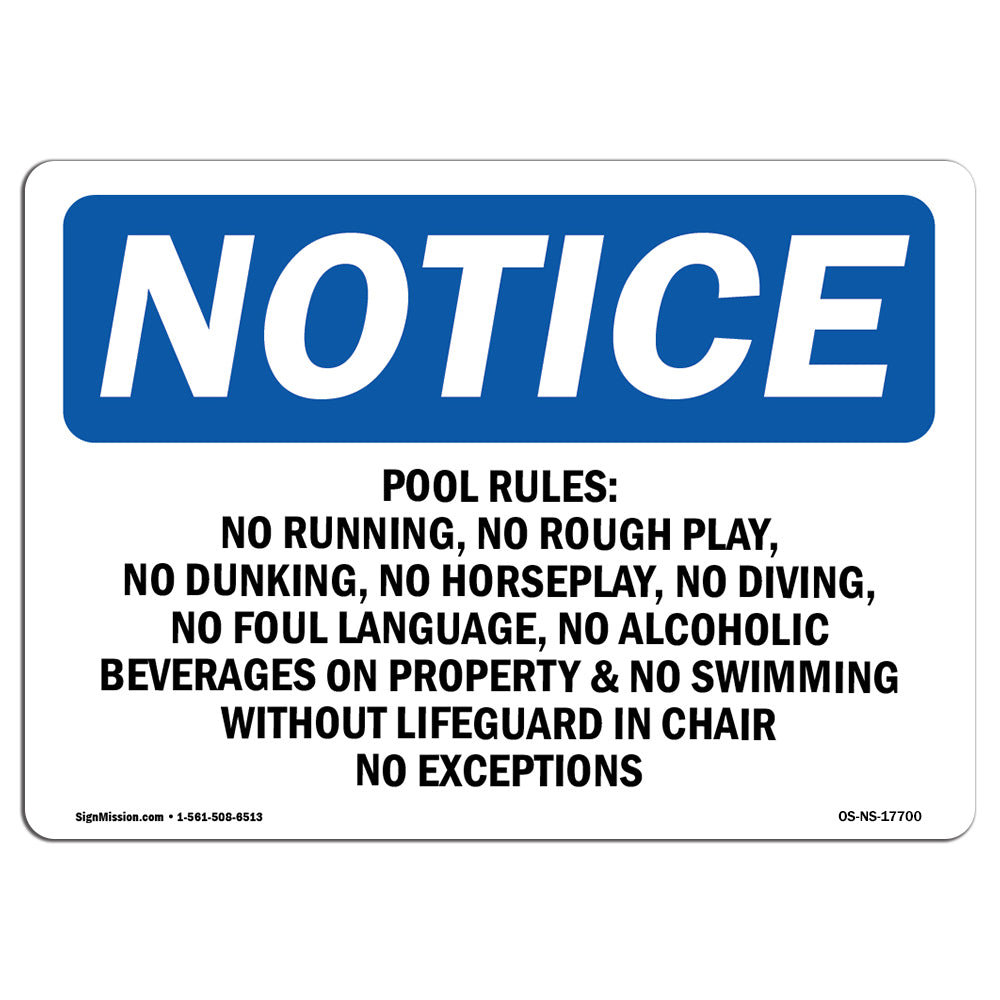 SignMission Pool Slide Rules 1. No Life Jackets or Flotation Sign | Wayfair