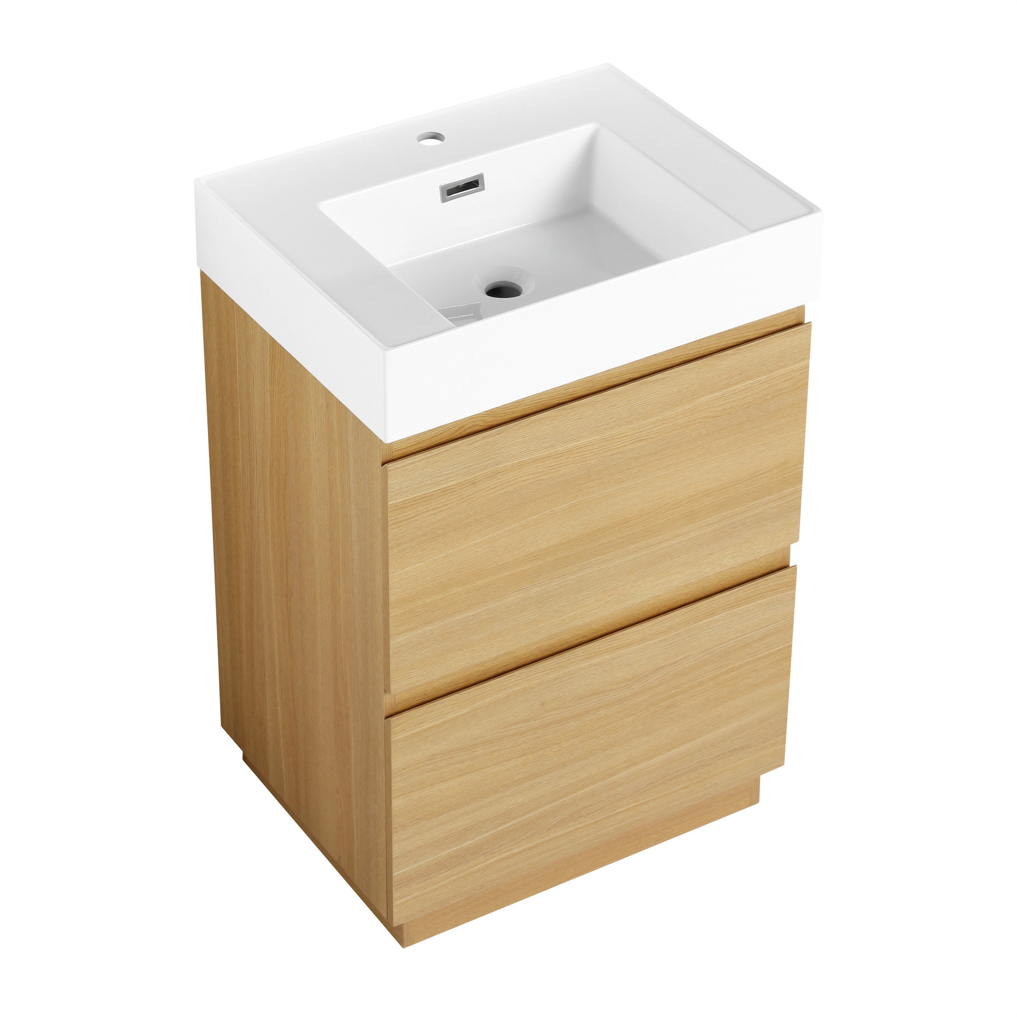 George Oliver 24" Bathroom Vanities With Single Sink Combo Resin with ...