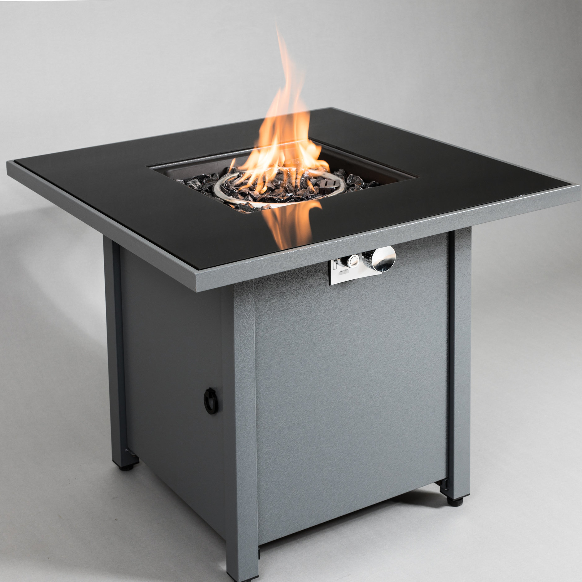 Brayden Studio® 25" H Outdoor Steel Fire Pit Desk 30" W, Gray Modern ...