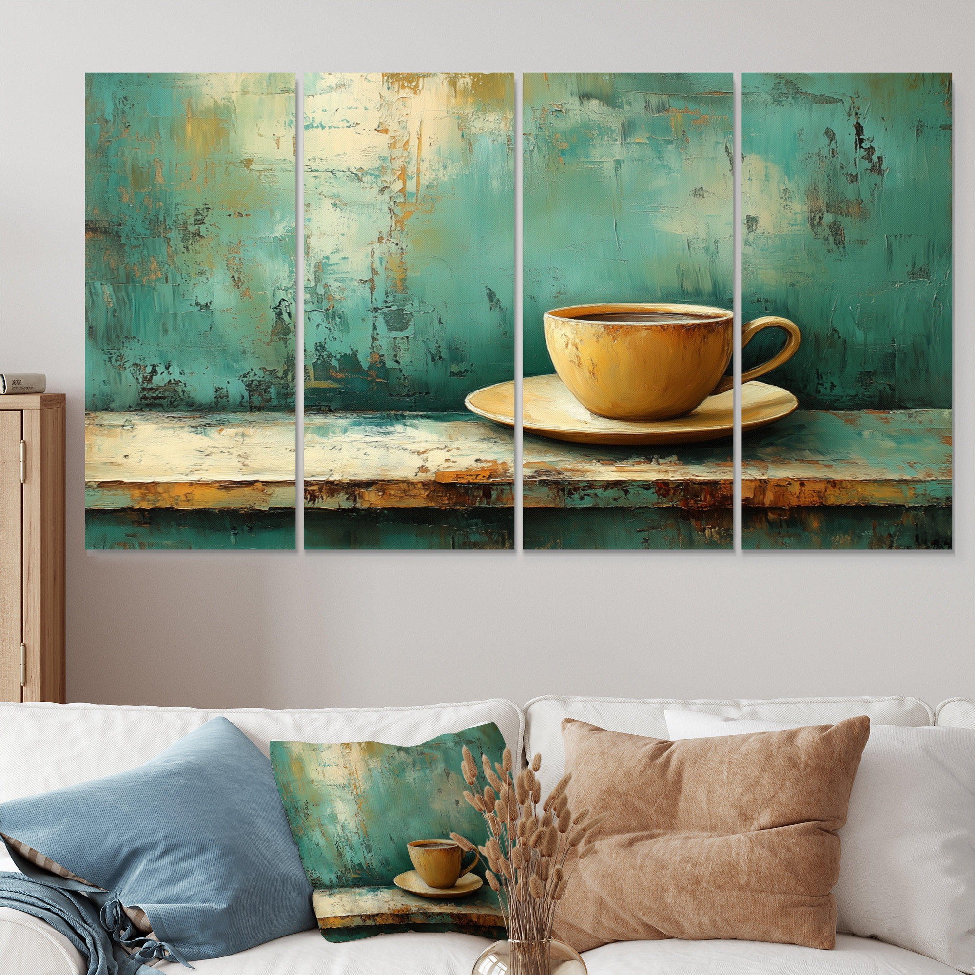 Alcott Hill® Blue And Green Coffee Coffee Cup II - Coffee Wall Art ...