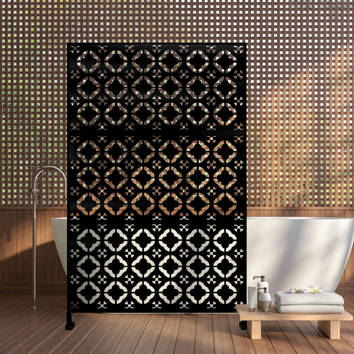 outdoor privacy screen 6 ft. H x 4 ft. W Metal Privacy Screen | Wayfair