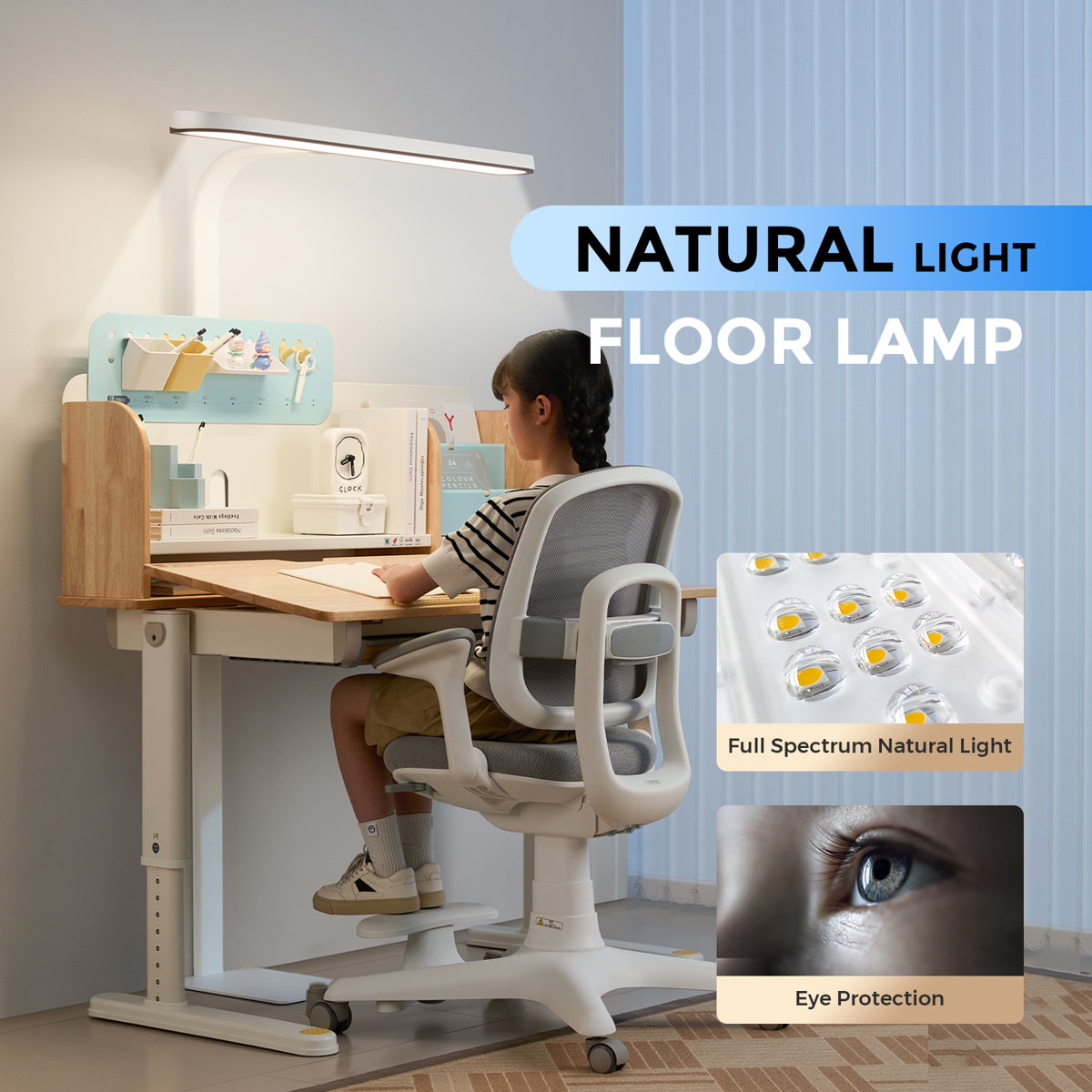 UNISOAR 63.0'' 6-Level Height-Adjustable LED Directional Task Floor ...
