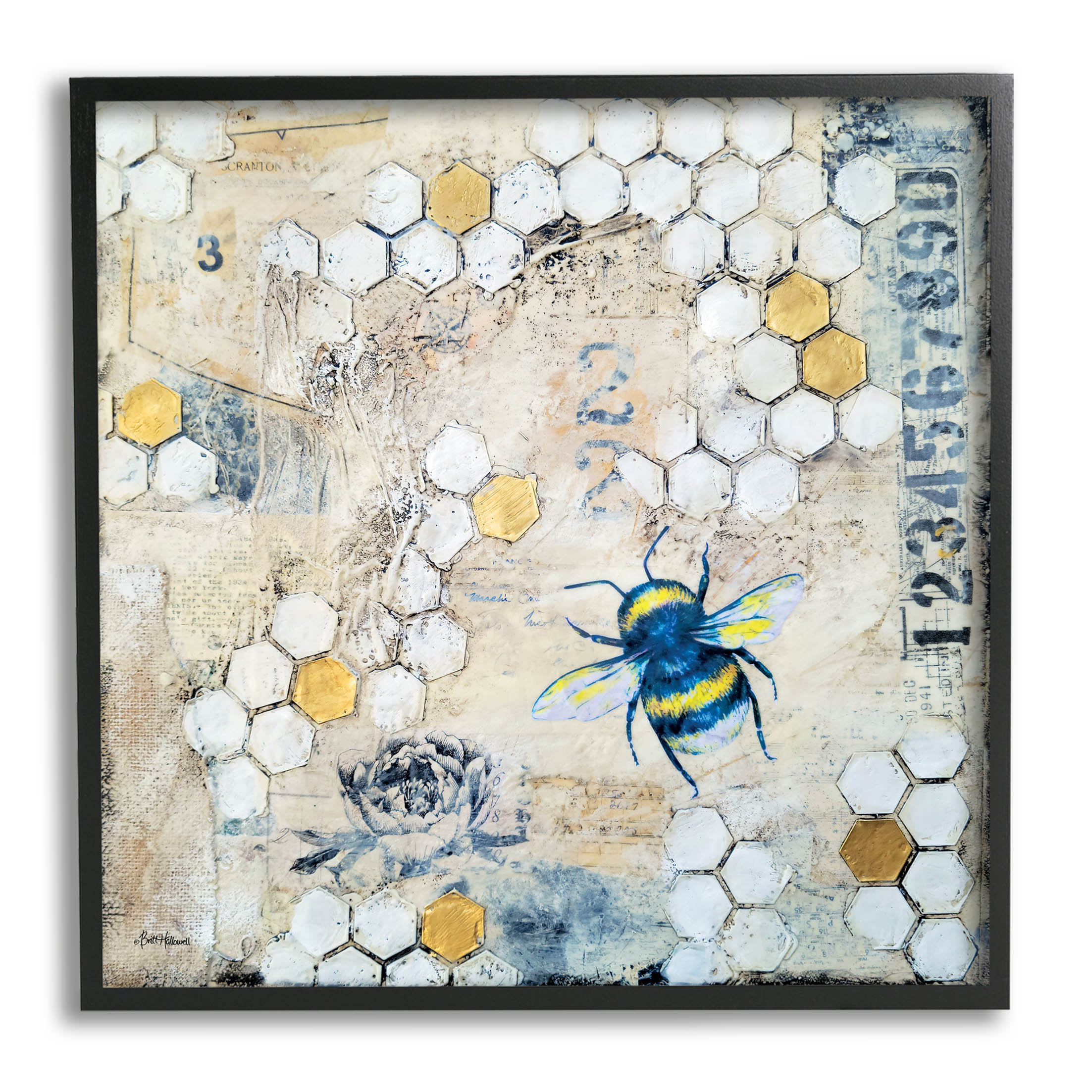 Stupell Industries Urban Beehive Pattern Bug Collage Giclee Art By ...