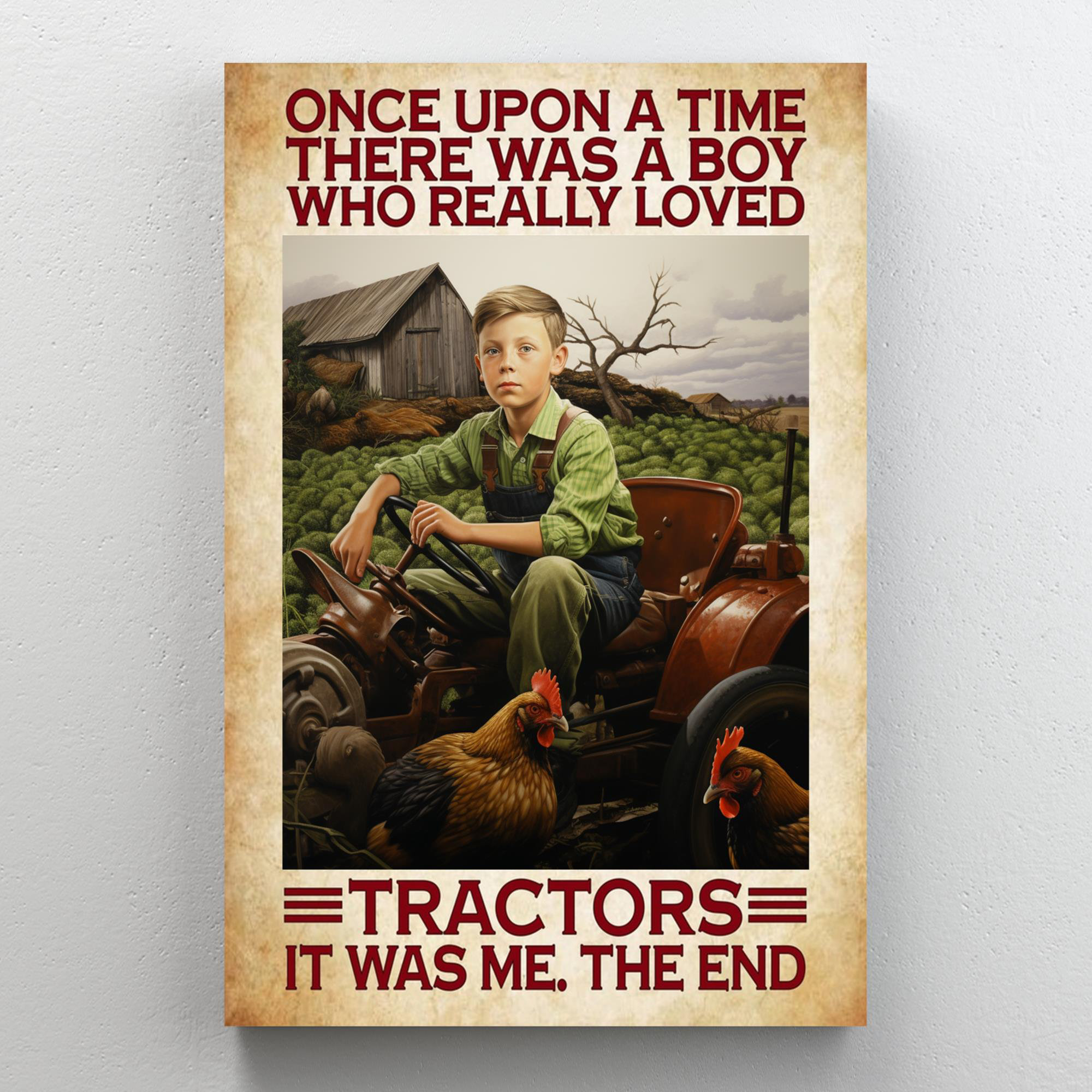 Trinx Janellen A Boy Loved Tractors - 1 Piece Rectangle Graphic Art ...