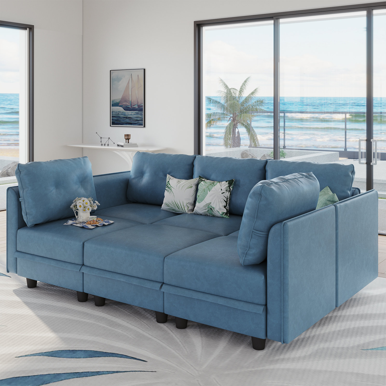 George Oliver Modular Sectional Sofa Sleeper Sectional Couch With ...