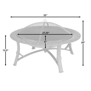 Ebern Designs Luzon Fire Sense Wood Burning Fire Pit-Roman Brushed ...