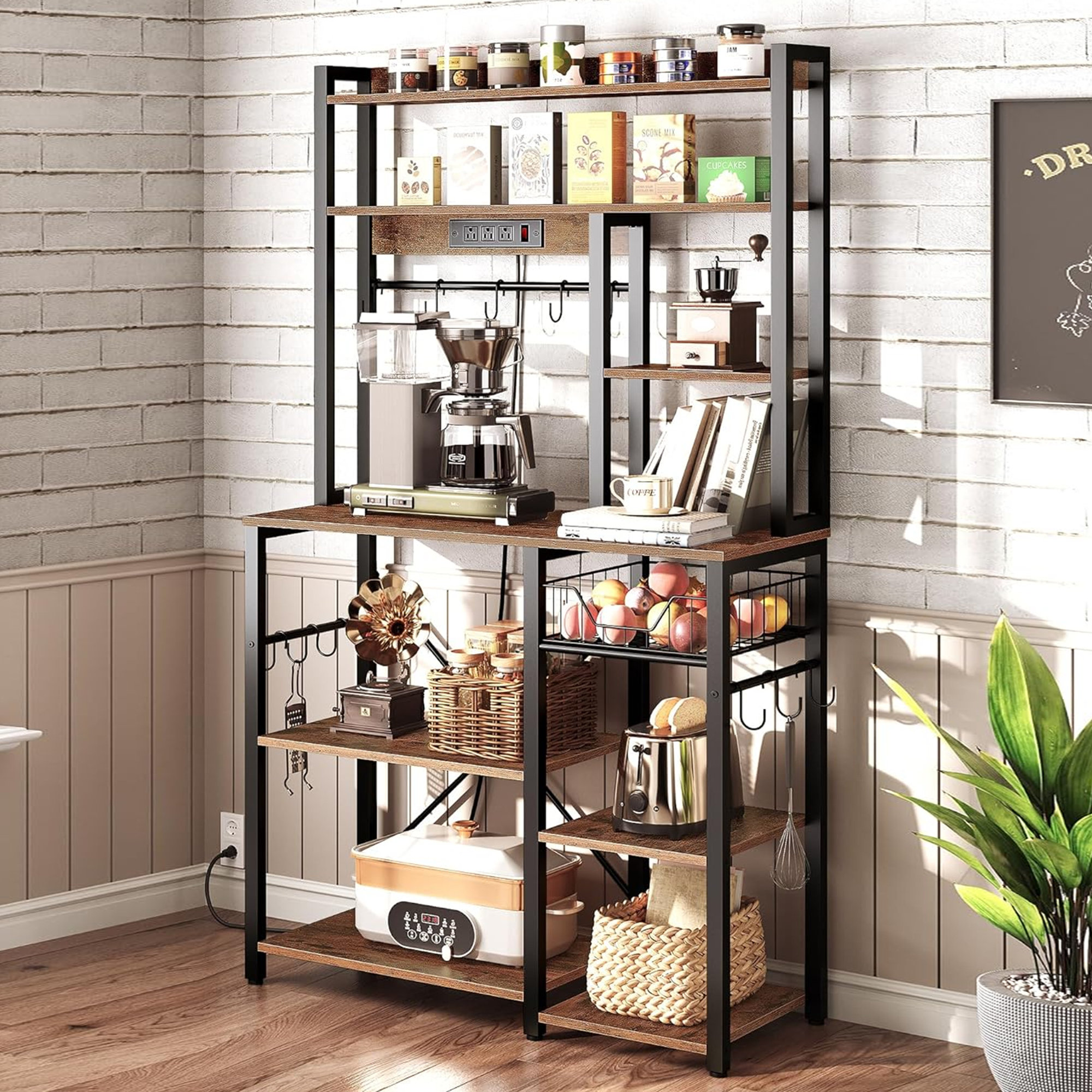 17 Stories 5-tier kitchen storage rack | Wayfair