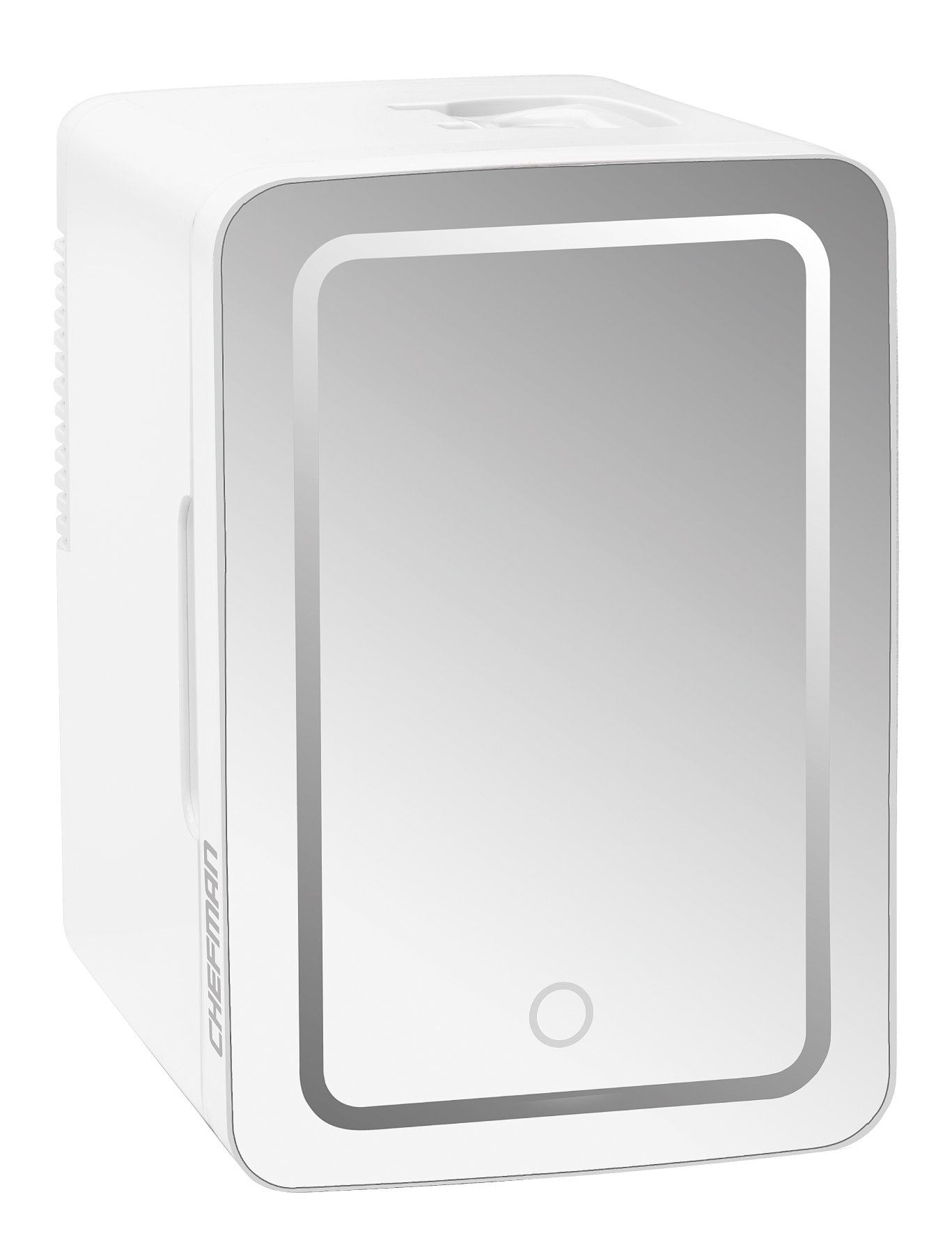 Chefman 6 Liter Mini Fridge With Mirrored beauty door & led Lighting ...