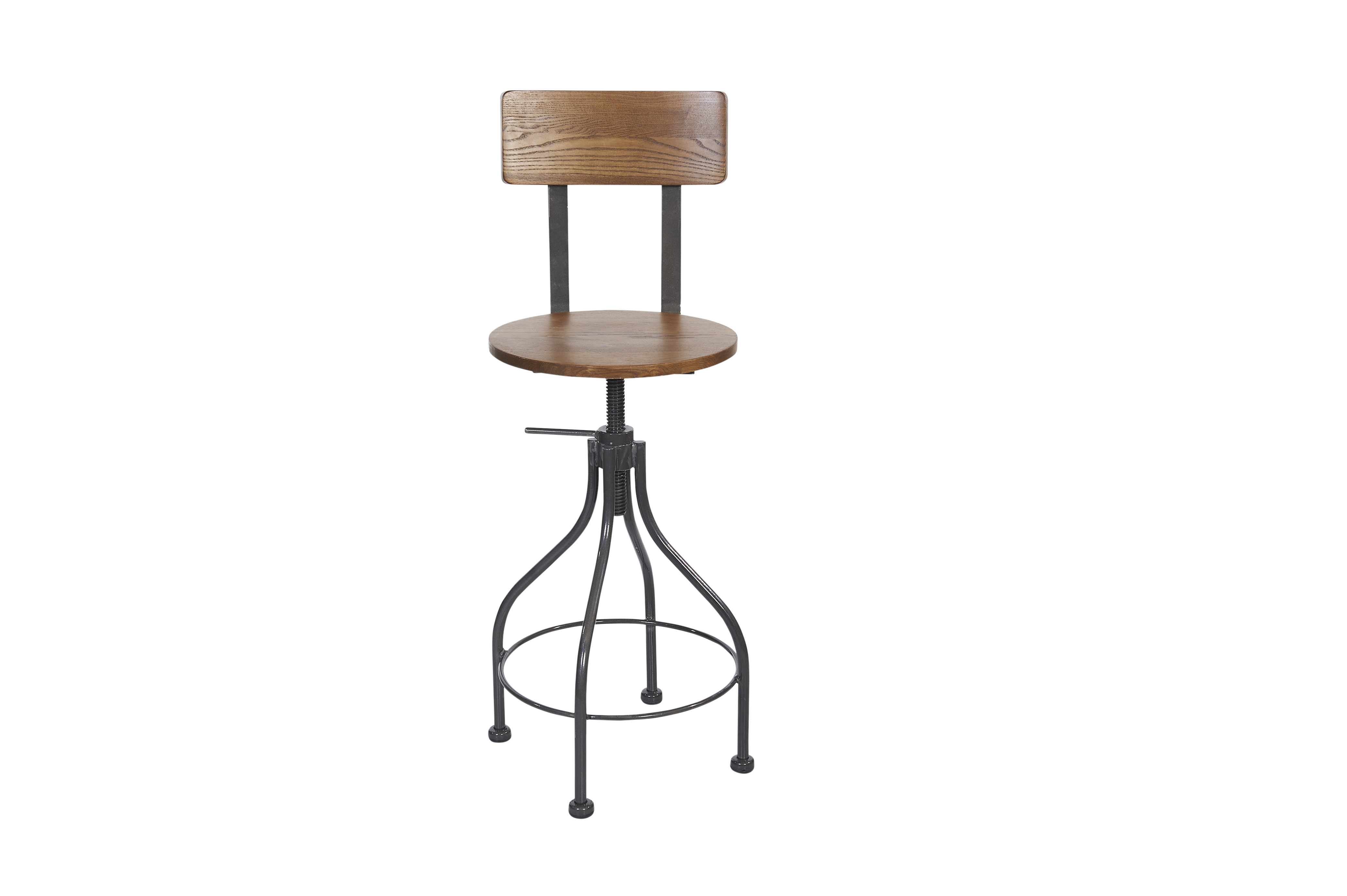 BFM Seating Screw Swivel Solid Wood Adjustable Height Bar Stool | Wayfair