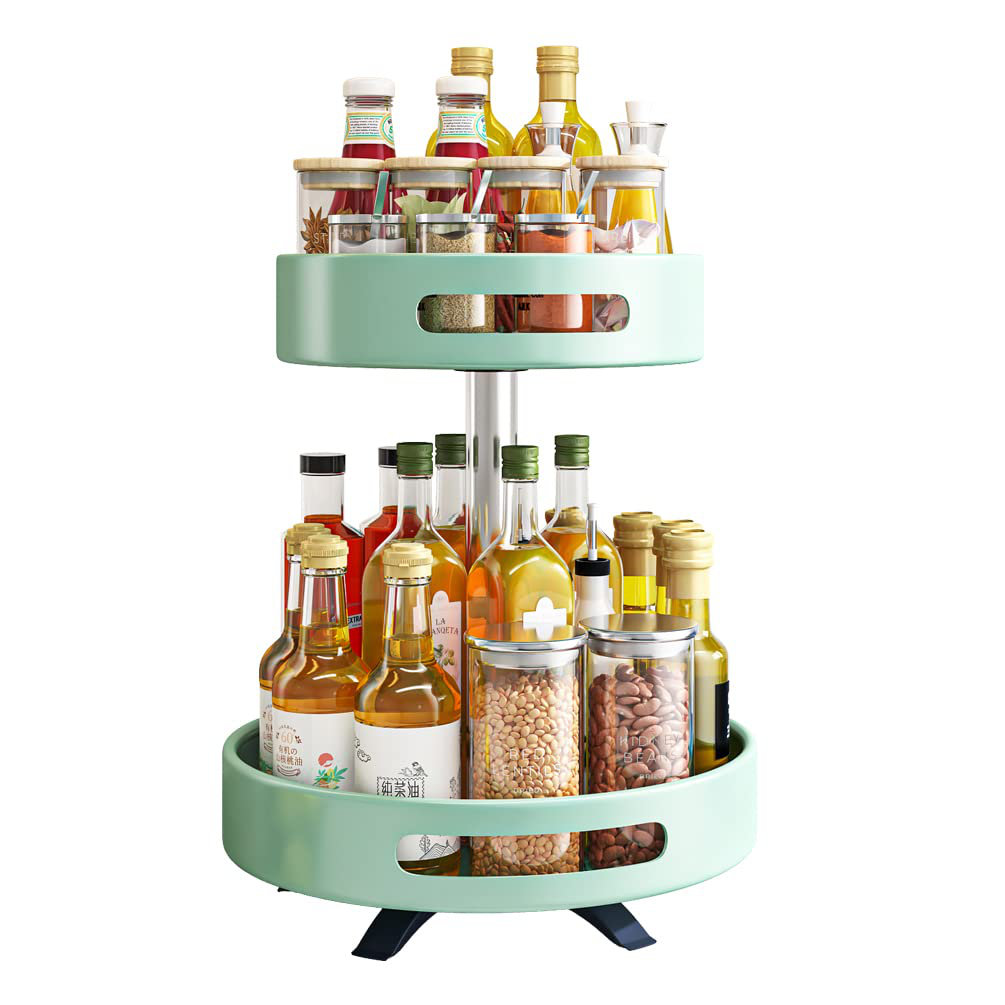 Latitude Run® 2-Tier Rotating Steel Spice Rack Storage Rack, Rotating ...