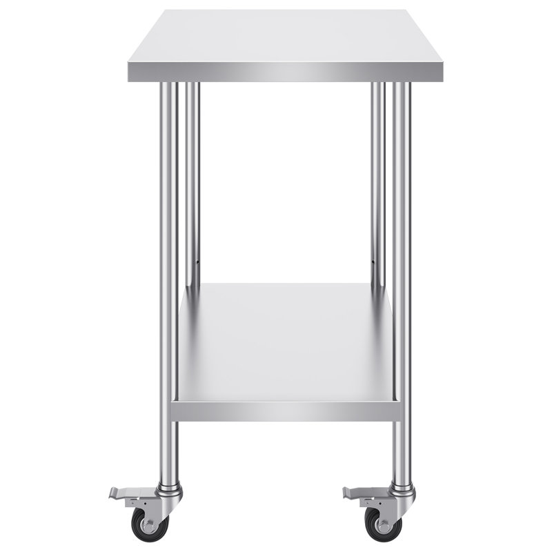 Wrought Studio™ Throggs Rolling Kitchen Cart with Stainless Steel Top ...