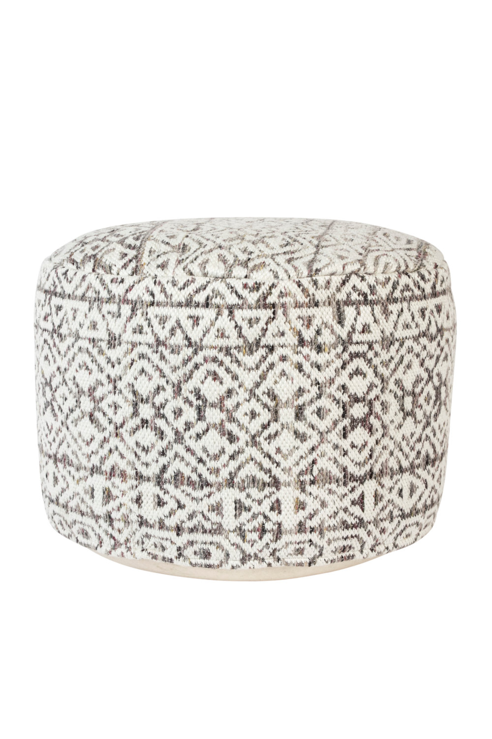 Luxury Furnitures Liv 24" Wide Round Geometric Shapes Pouf Ottoman ...