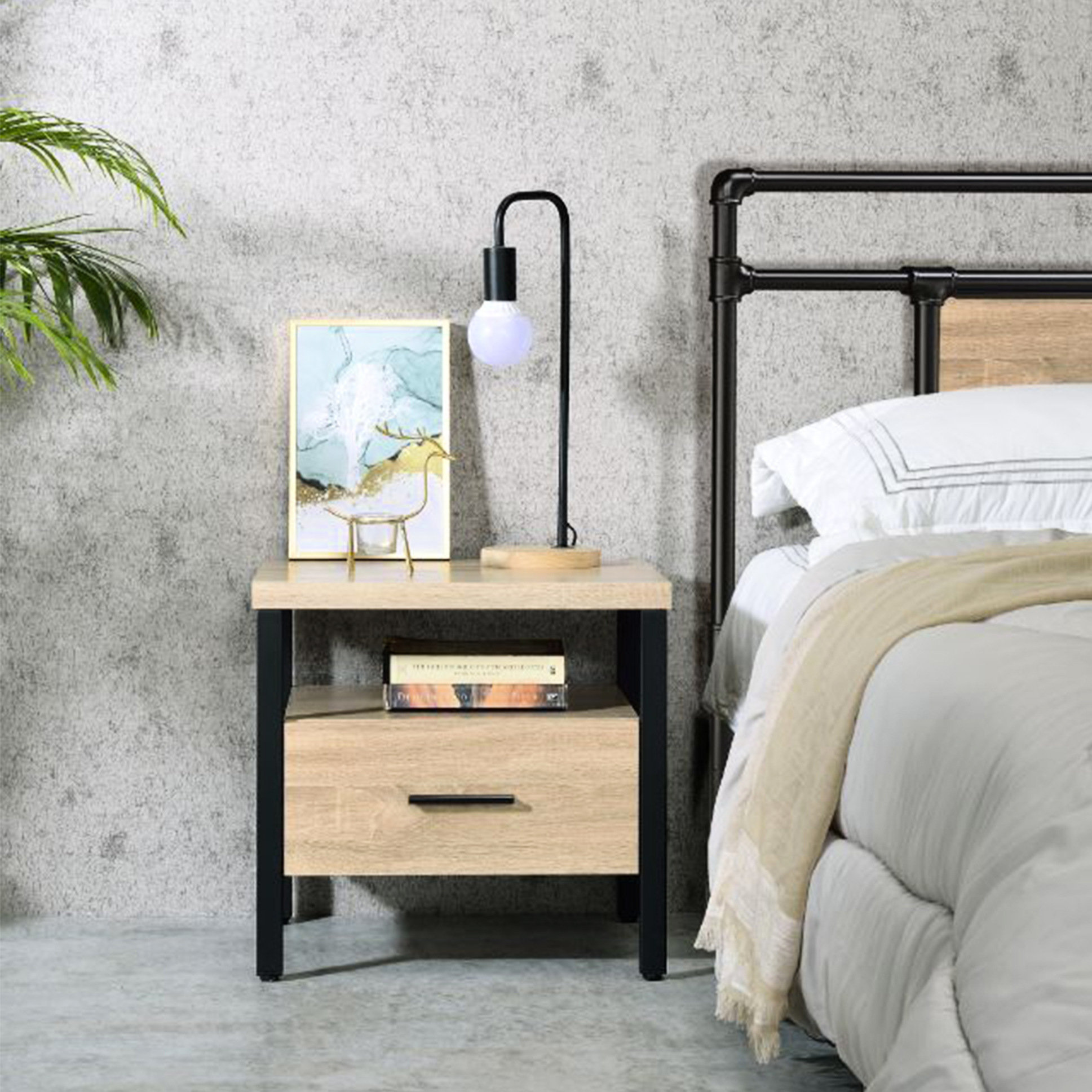 Trent Austin Design® Industrial Nightstand With 1 Drawer And Shelf ...