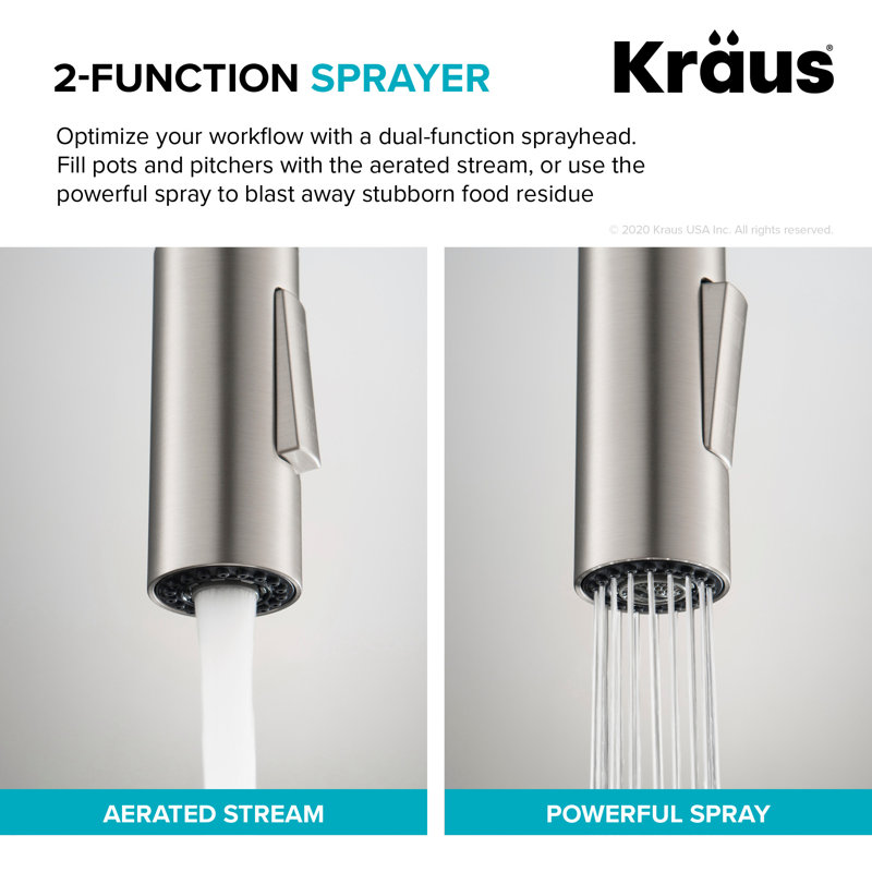 KRAUS Oletto Single Handle Pull Down Kitchen Faucet & Reviews | Joss & Main