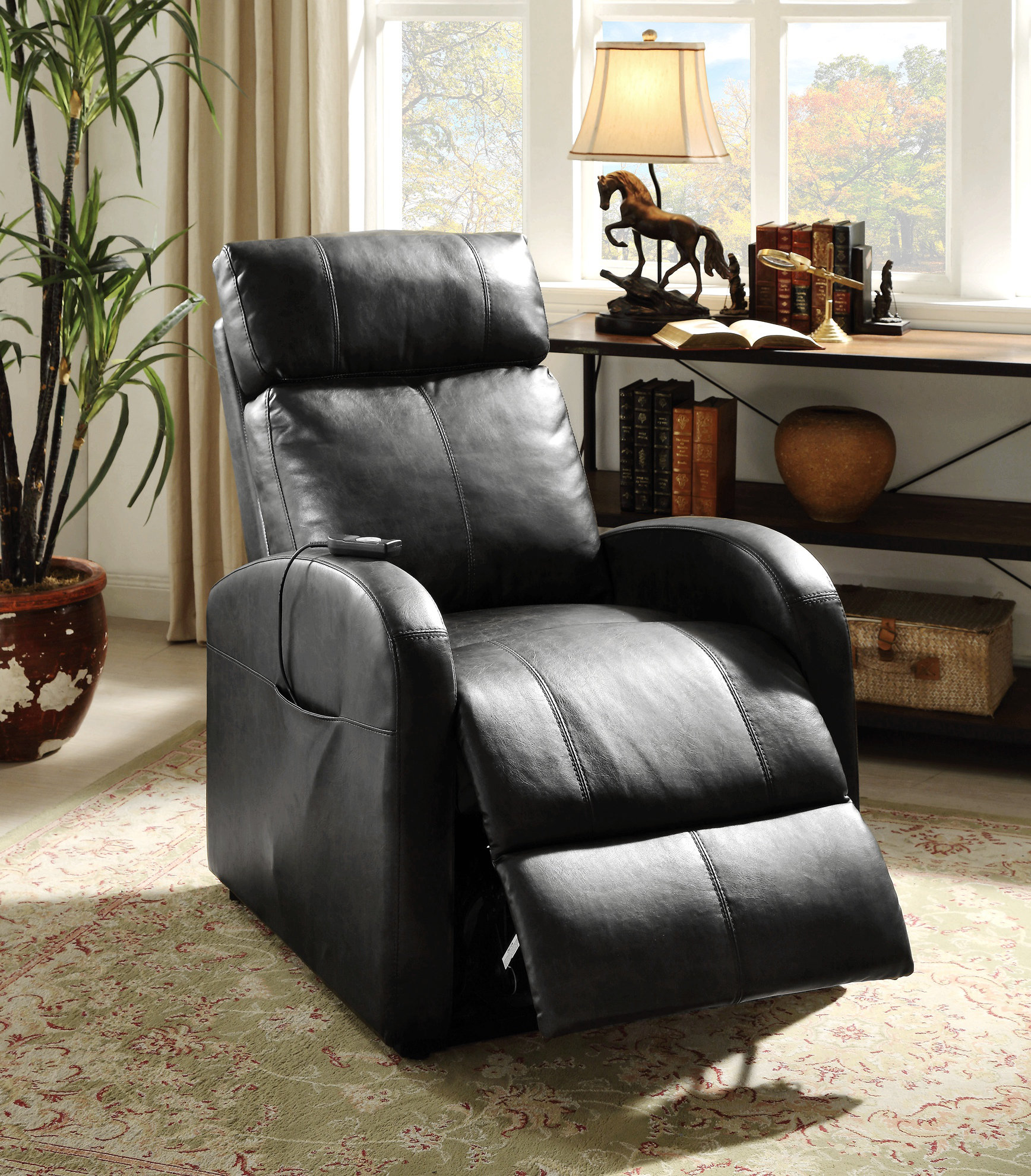 Latitude Run® Ricardo Brown Synthetic Leather Power Motion Recliner W ...