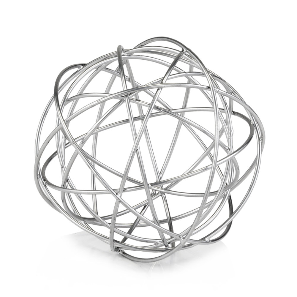 Wrought Studio™ Daniyal Silver Extra Large Wire Sphere | Wayfair