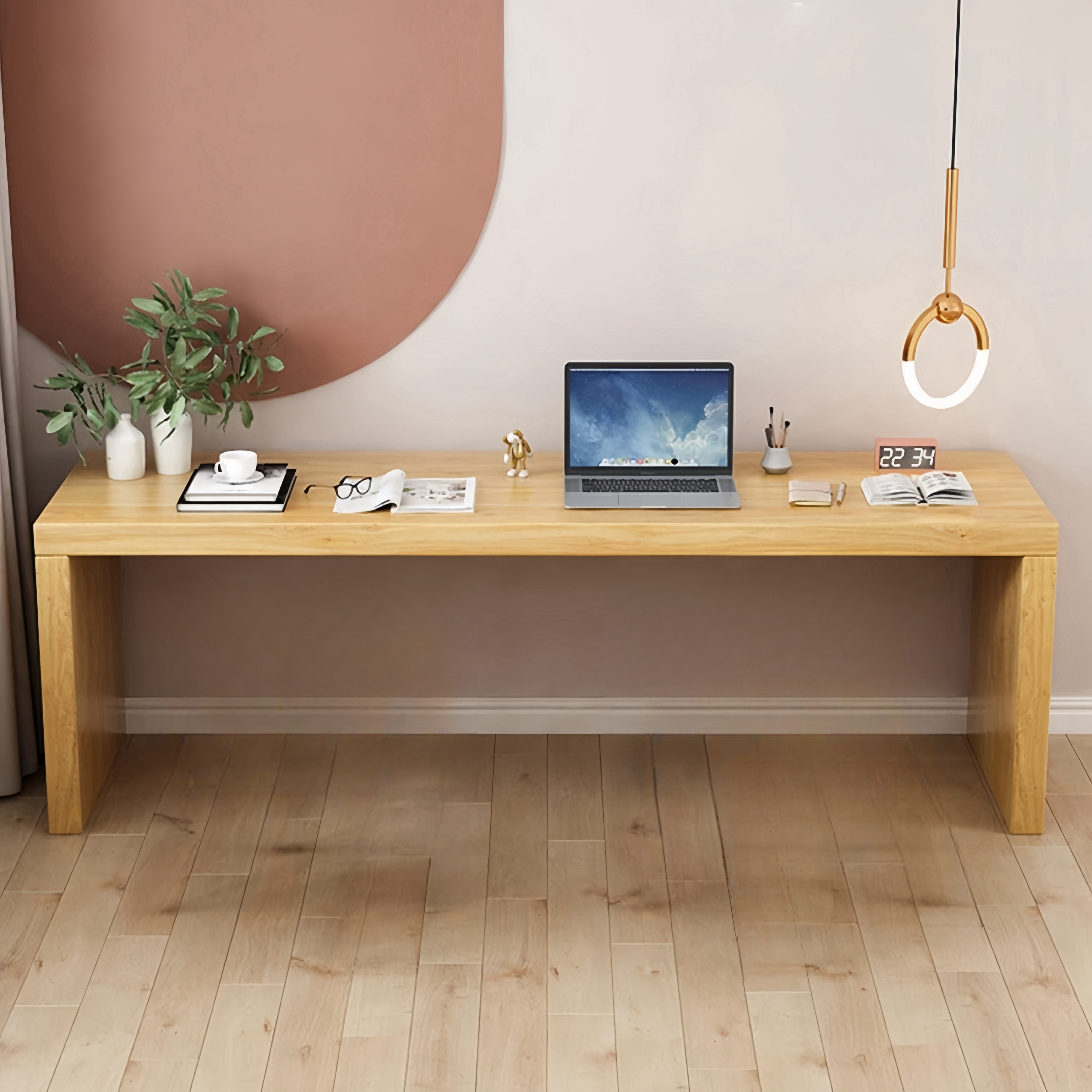 Cozynest Burlywood Rectangular Solid Wood desks | Wayfair