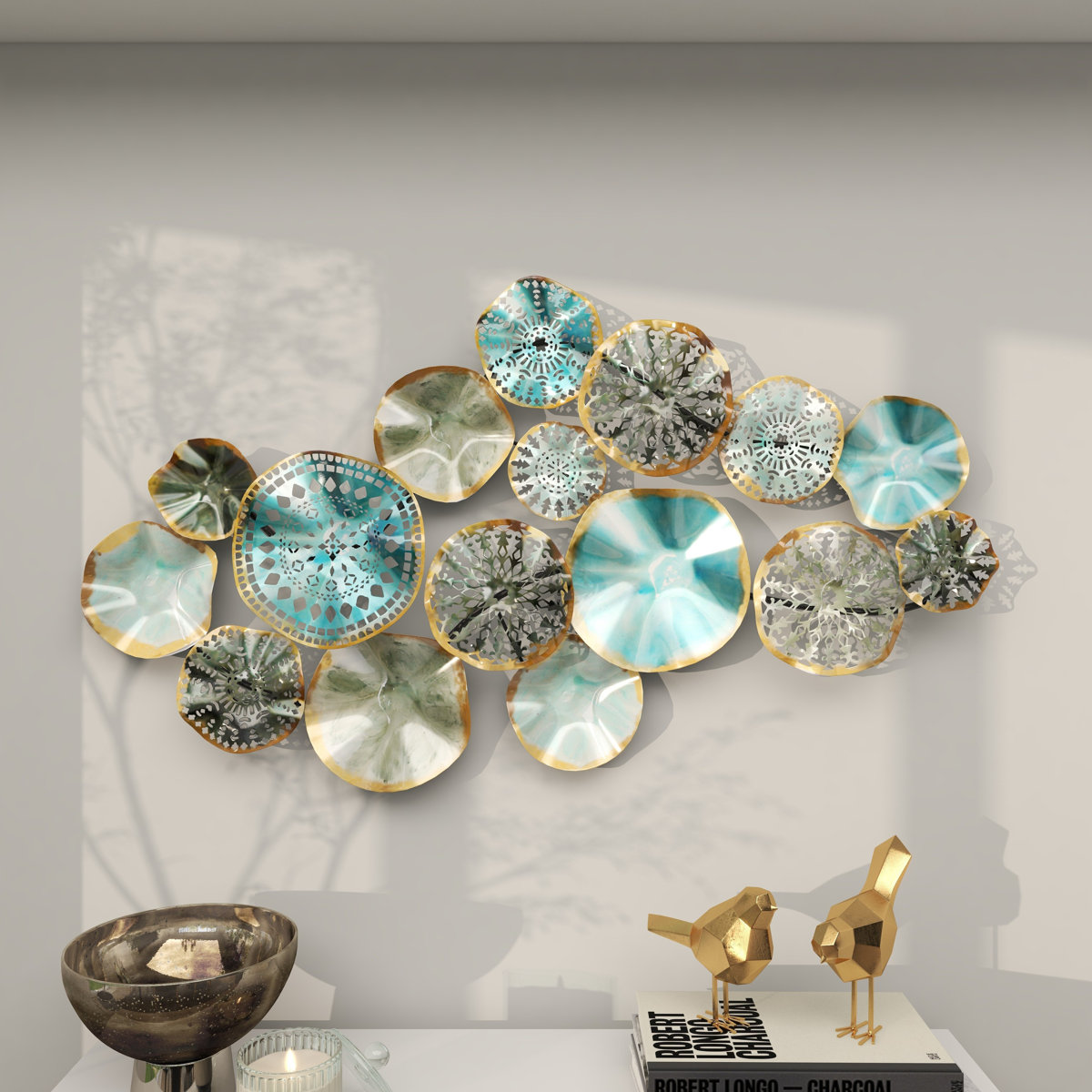 Dakota Fields Hench Metal 3D Overlapping Discs Plate Home Wall Decor ...