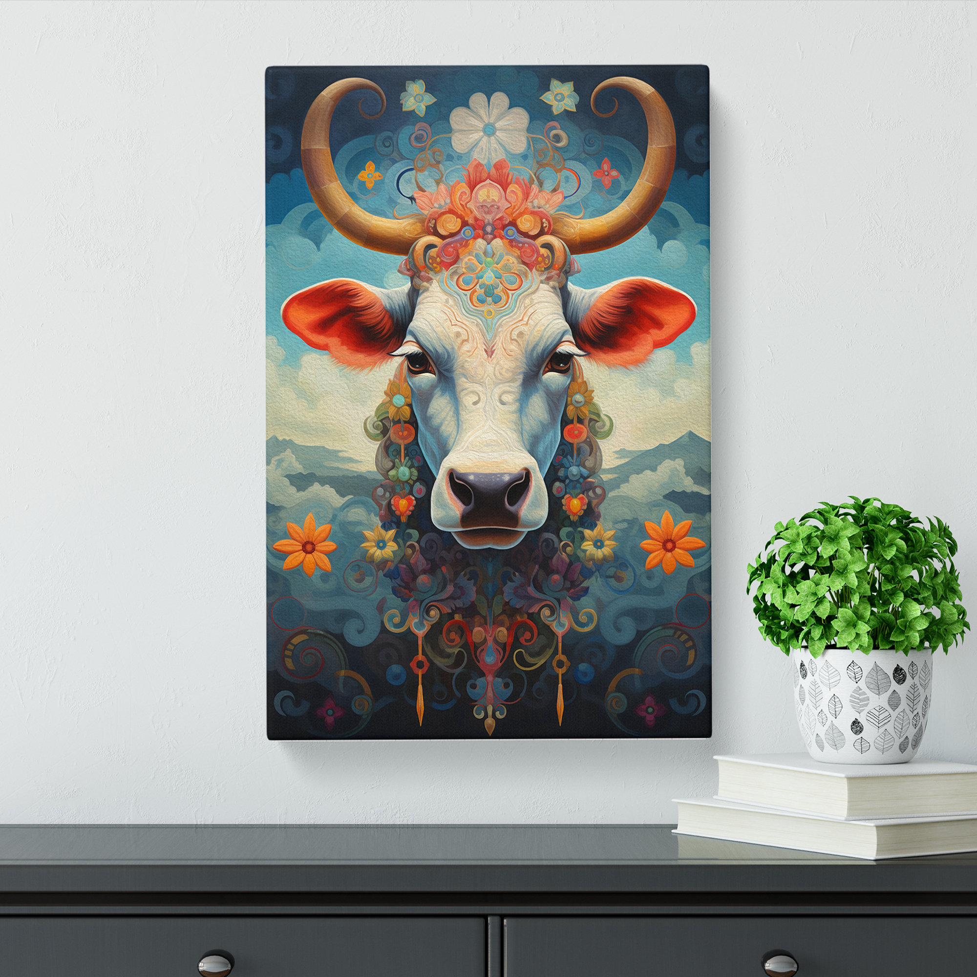 Brambly Cottage Cow Symbolism - Art Prints on Canvas | Wayfair.co.uk