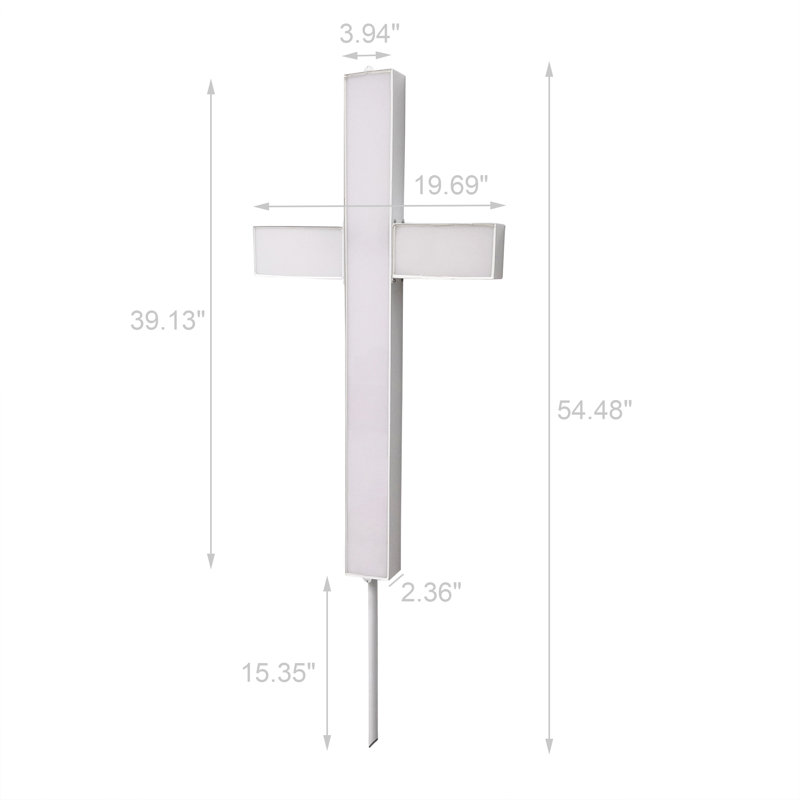 Trinx Premium Metal & Acrylic Cross LED Lighted Cross, Christian ...