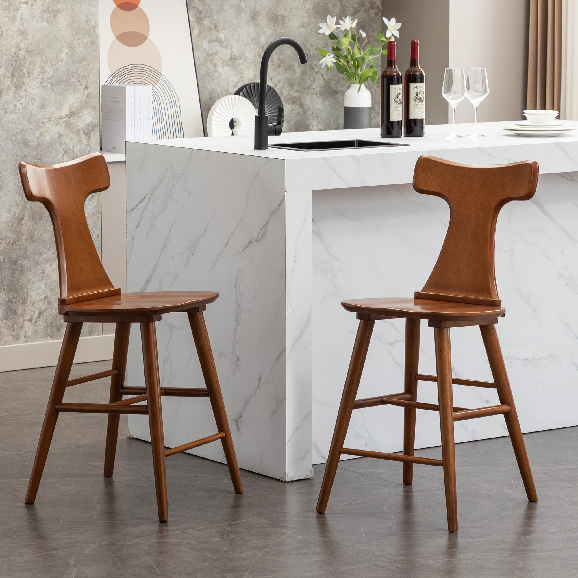 Wade Logan Bordie Solid Wood 24'' Counter Stool & Reviews - Wayfair Canada