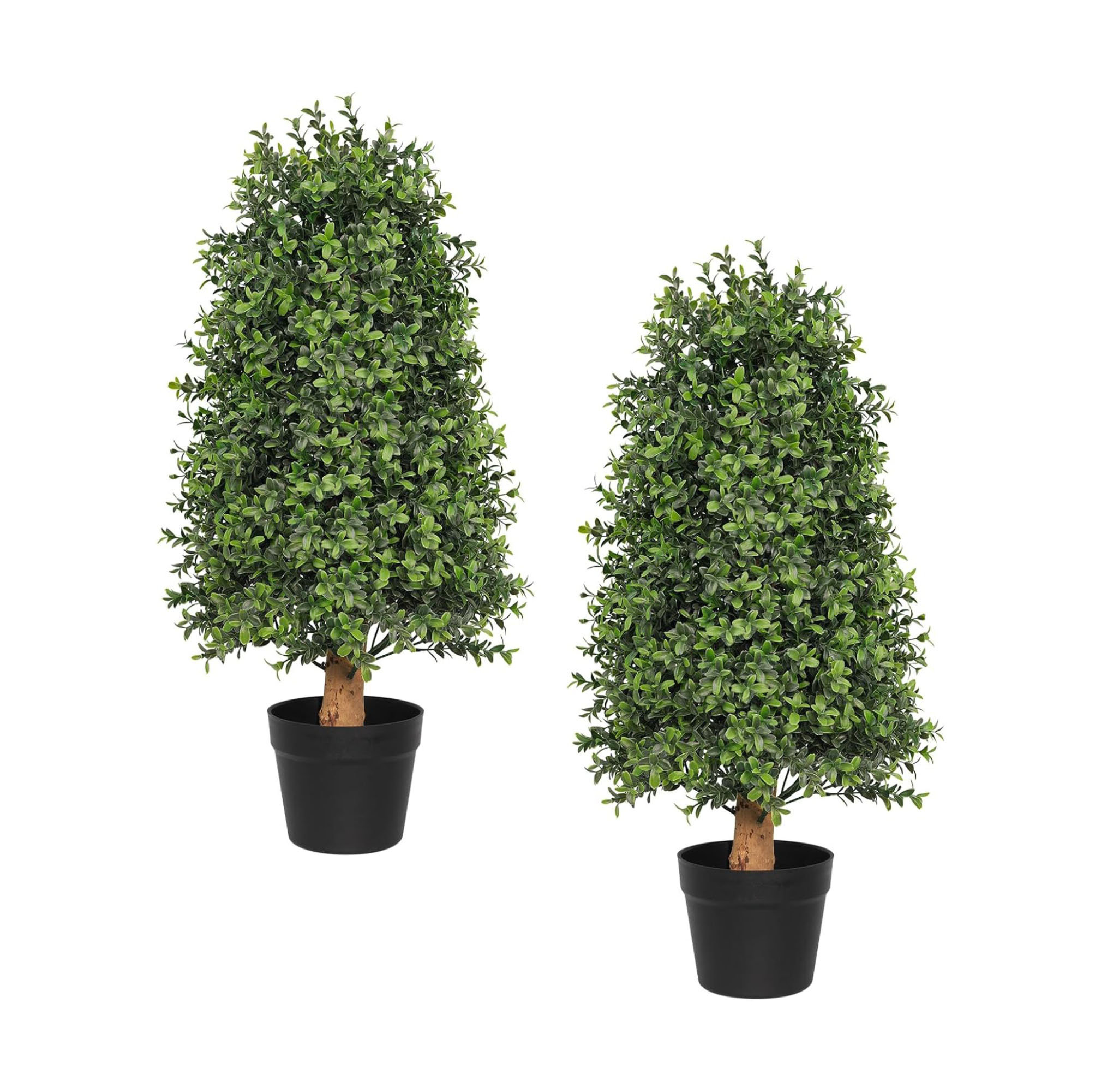 Canora Grey 2 Pack Faux Boxwood Topiary Plants , UV Resistant Boxwood ...