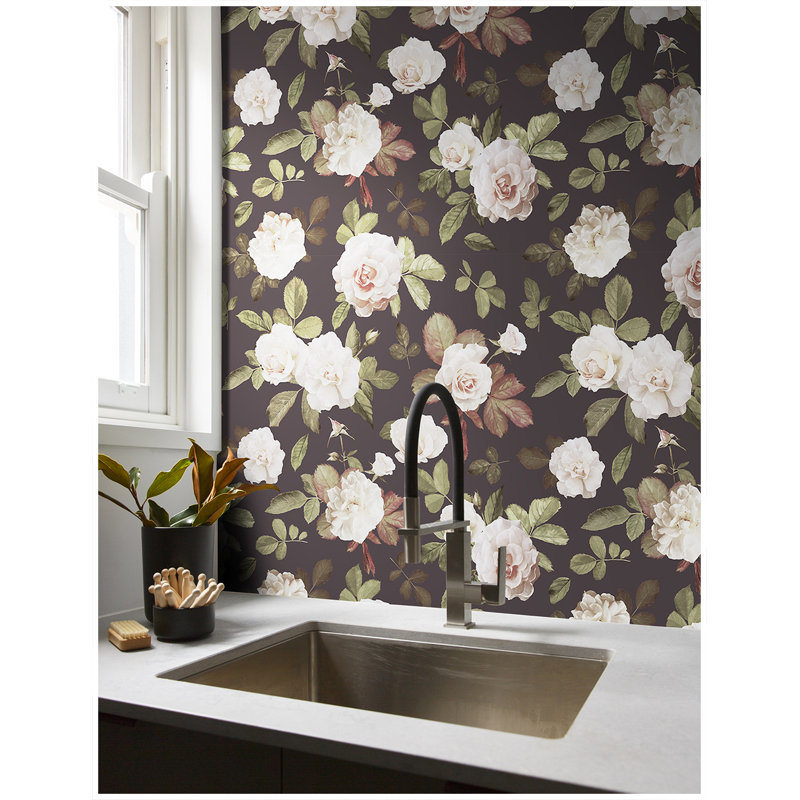 Winston Porter Kalden 10' L x 17.7" W Textured Peel and Stick Wallpaper ...