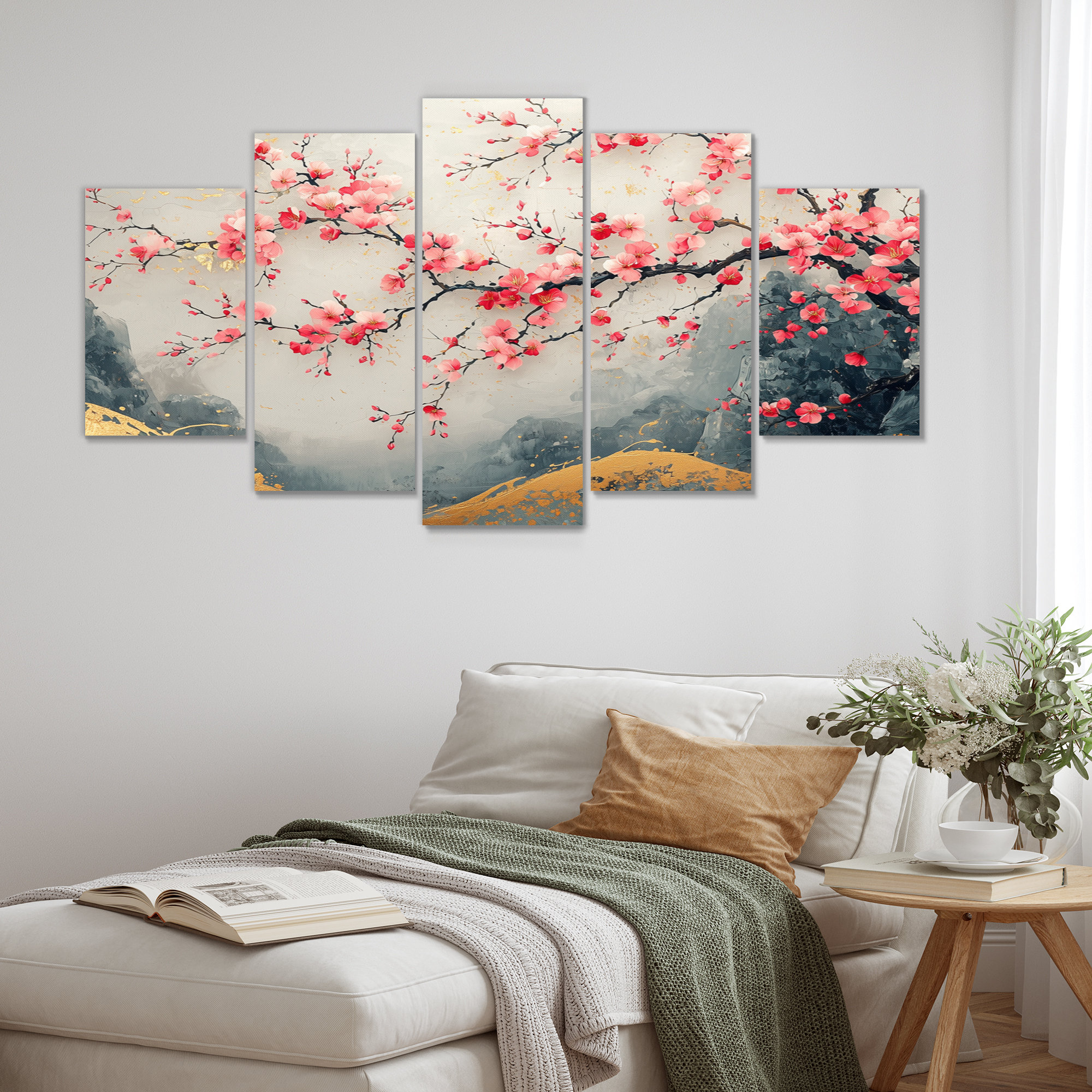 Alcott Hill Japan Pink Cherry Blossom Tree Landscape II - Cherry ...
