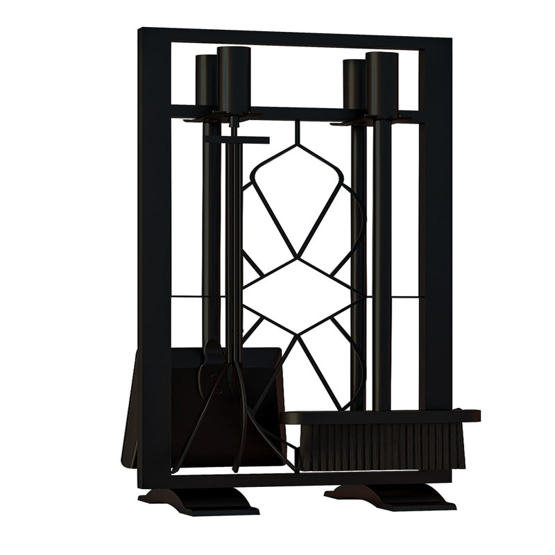 Latitude Run® Fireplace Tool Set, 5-Piece Set, Fireside Accessories ...