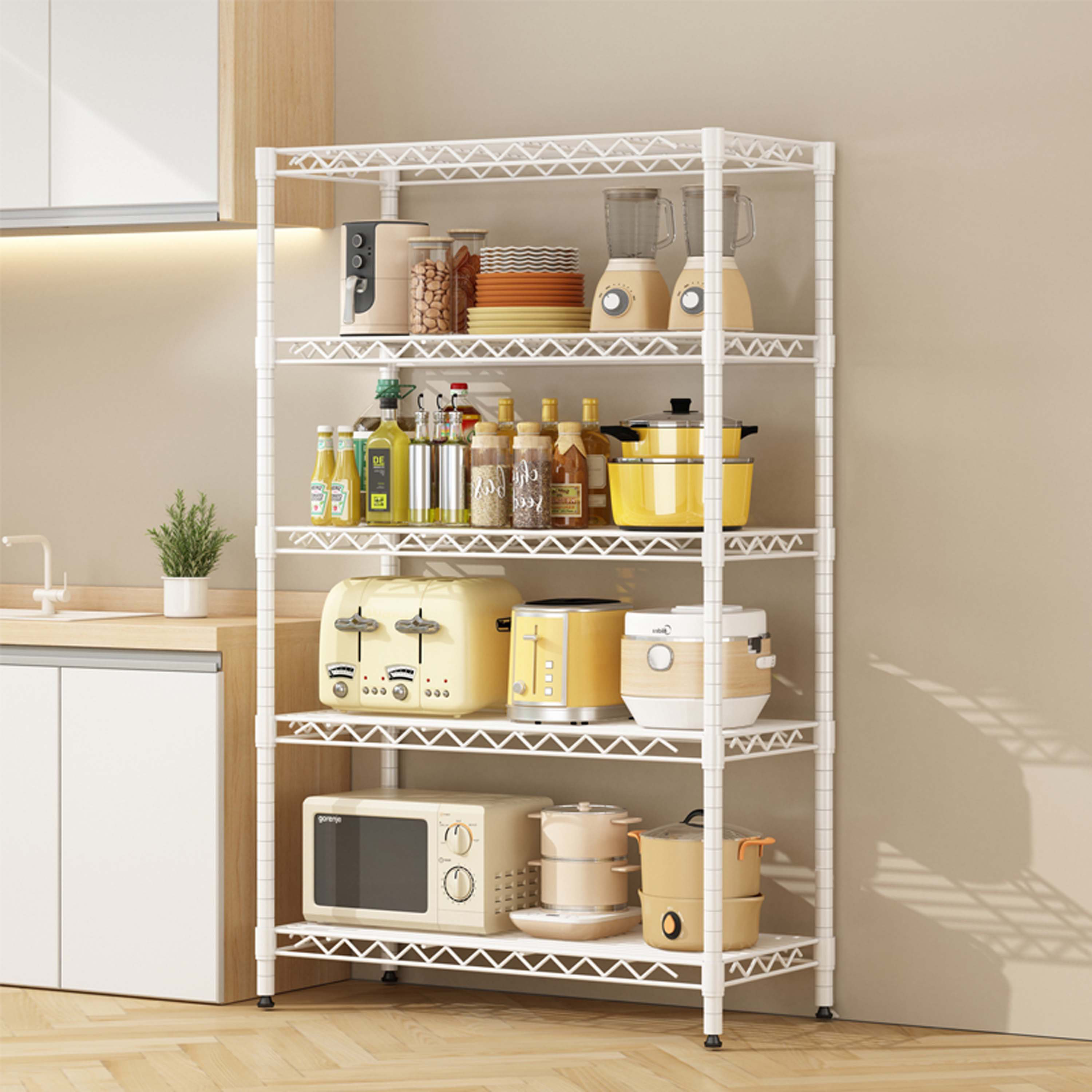 Rebrilliant Wire Shelving Metal Storage Rack Adjustable Shelves ...