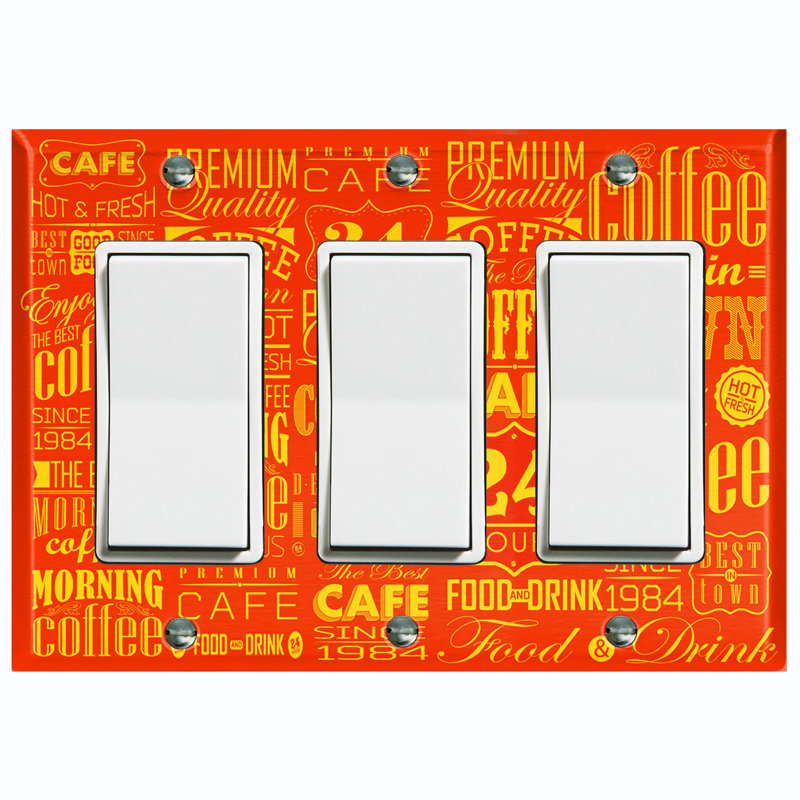 WorldAcc Diner Sign 3-Gang Rocker Wall Plate | Wayfair