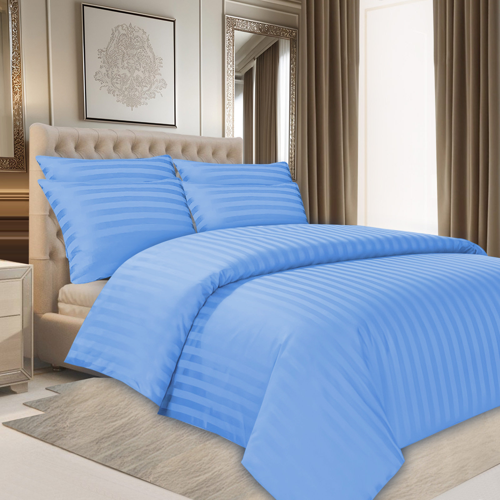 Pamposh Luxury Double Brushed Microfiber Reversible Duvet Cover Set ...