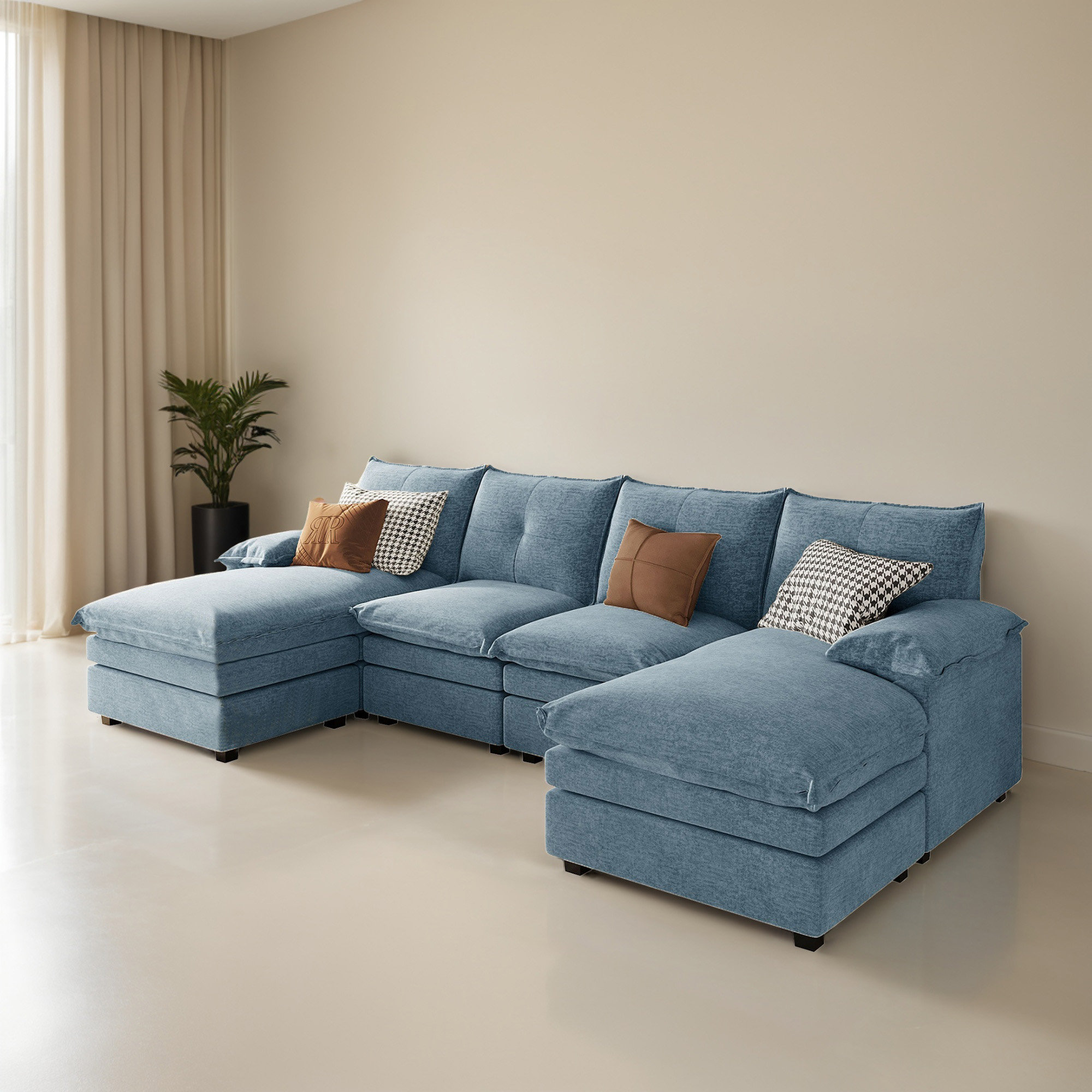 Latitude Run® 6 - Piece Modular Sleeper Sectional Sofa Bed Corner Sofa ...