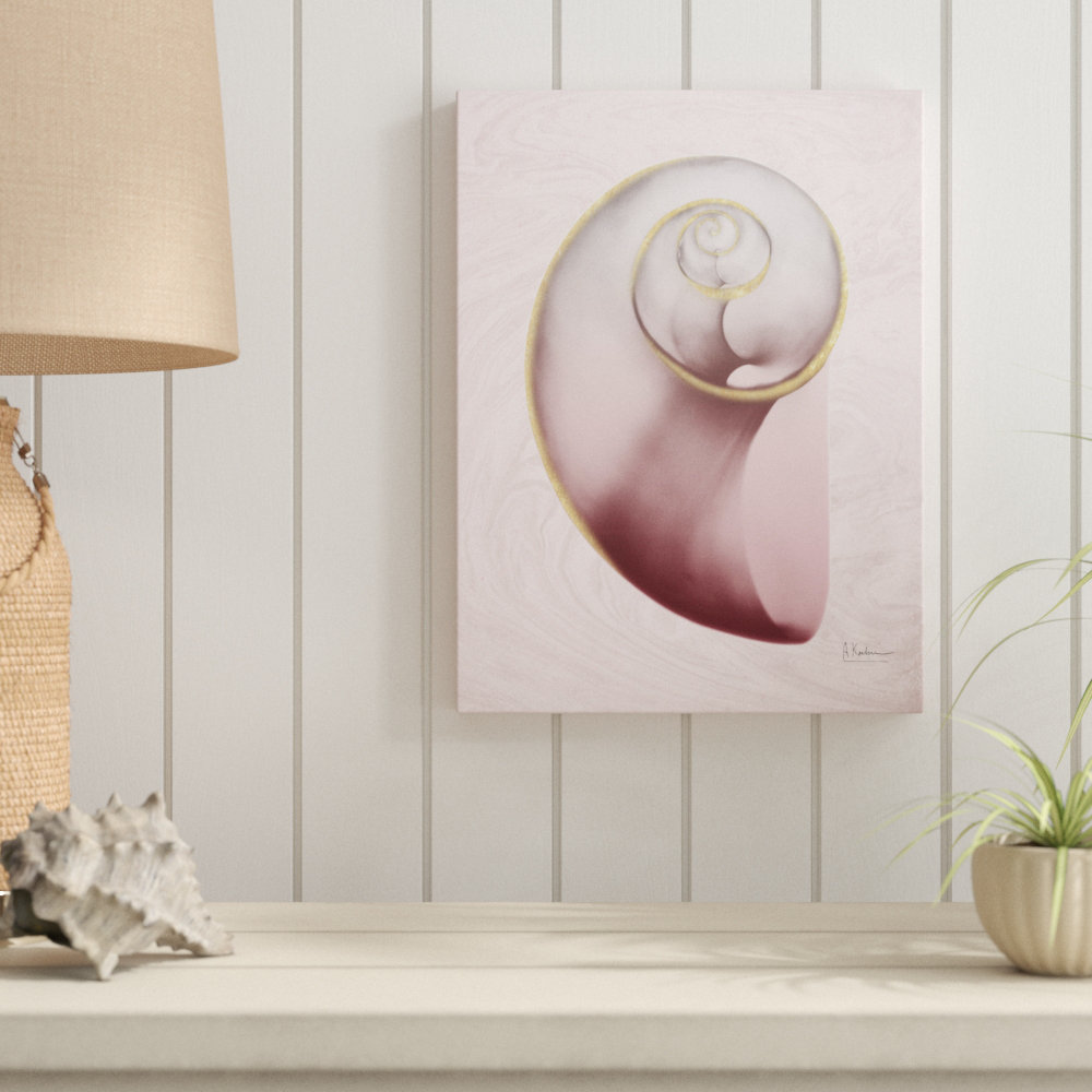 Highland Dunes 'Marble Blush Snail 2' Graphic Art Print on Wrapped ...