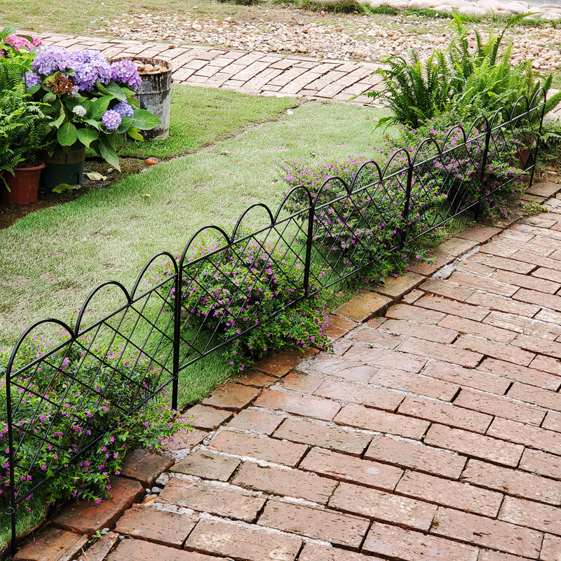 SCENDOR 20'' H x 24'' W Metal Fencing Decorative Garden Fence Dog Fence ...