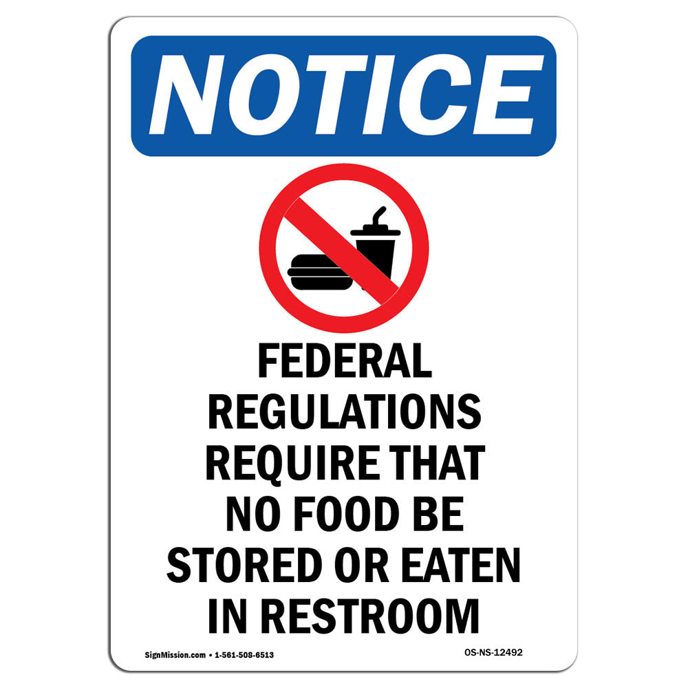 SignMission OSHA Notice - Federal Regulations Sign With Symbol | Heavy ...