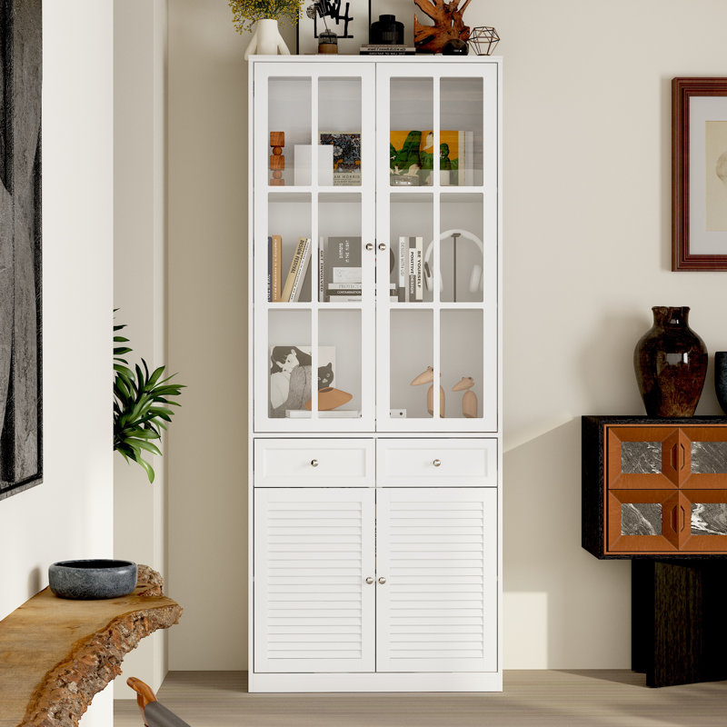 Winston Porter Display Cabinet With Tempered Glass Door | Wayfair