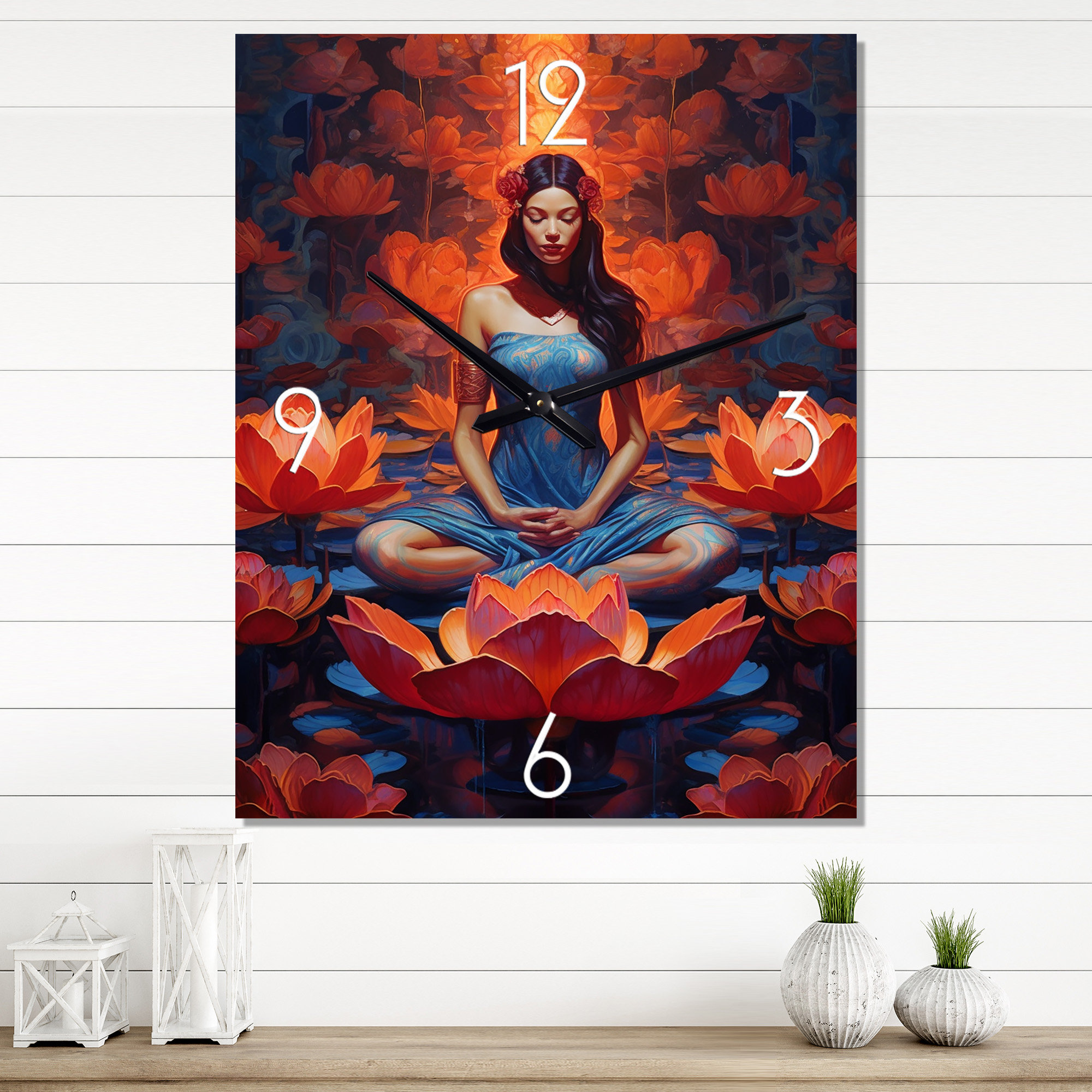 Design Art Blue Pink Yoga Lotus Flower Yogini Woman I - Fashion Woman ...