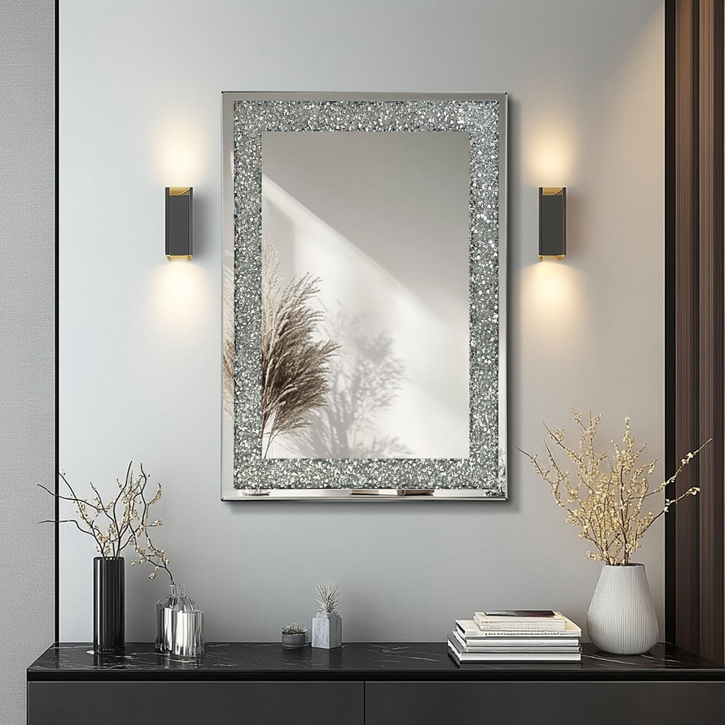 Mercer41 Large Wall-Mounted Decorative Rectangular Wall Mirror | Wayfair