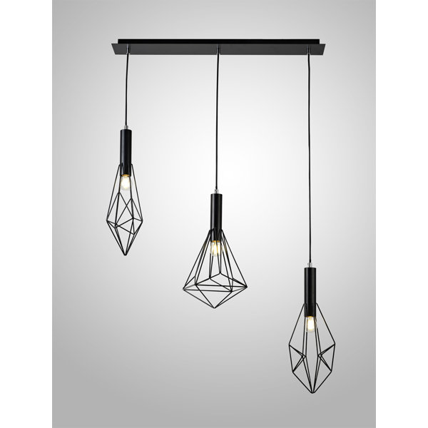 Deco 3 - Light Black Geometric Pendant | Wayfair.co.uk