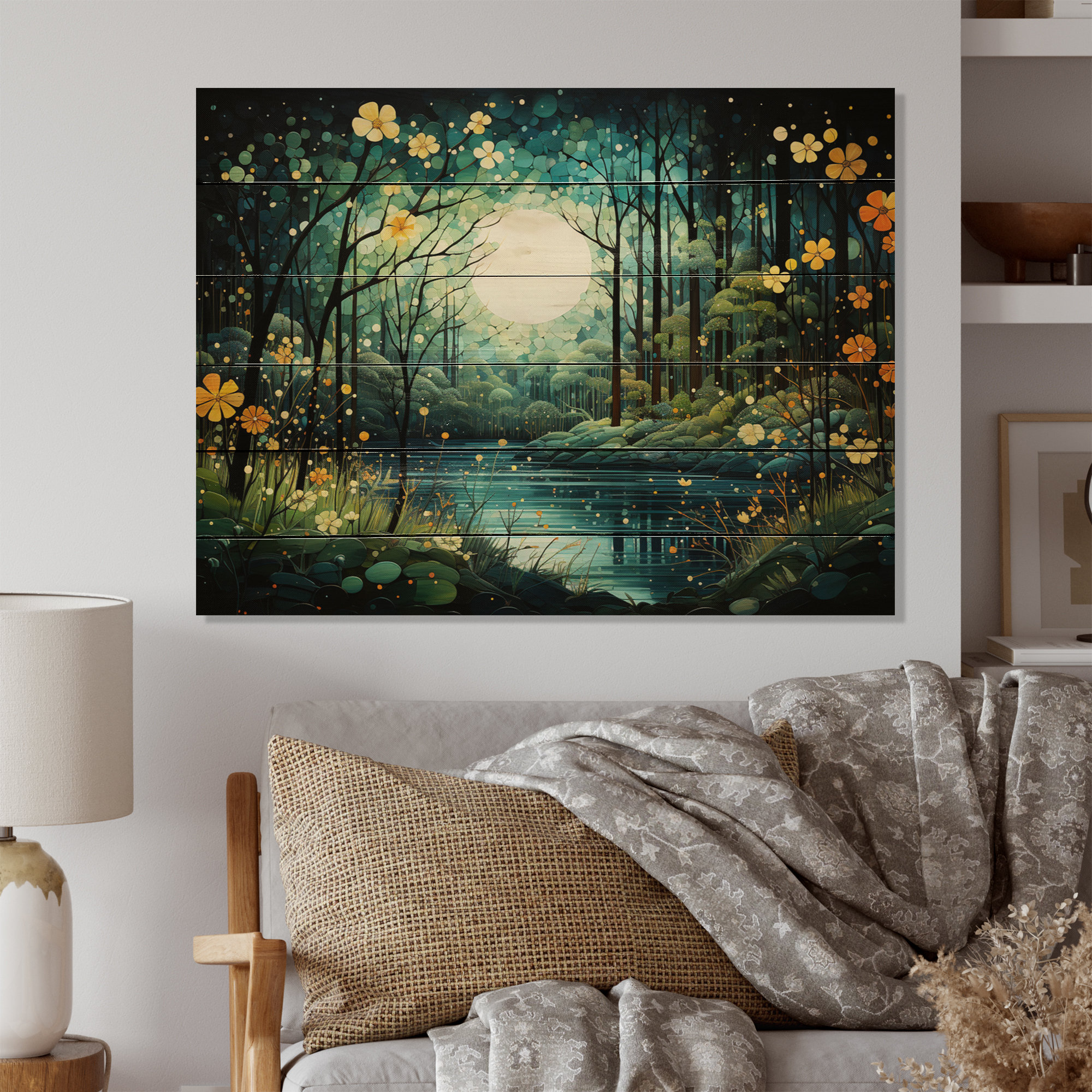 Loon Peak® Forest Enchanted Forest Pointillism I On Wood Print | Wayfair
