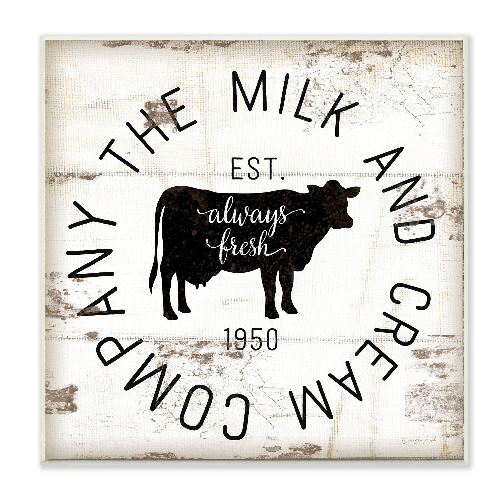 Gracie Oaks " Milk And Cream Company Vintage Sign " by Jennifer Pugh on ...