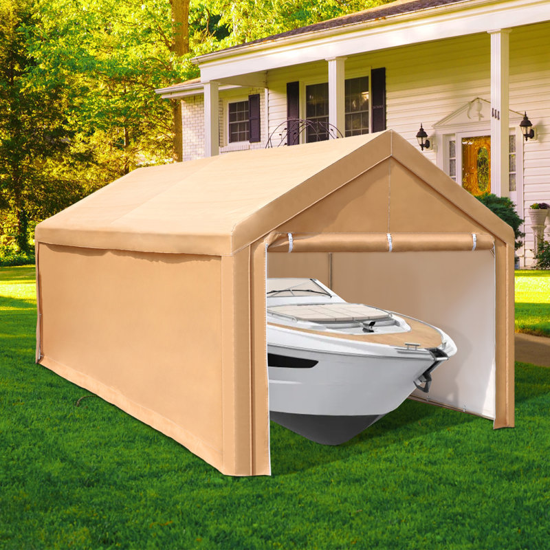 Arlmont & Co. Monigue 10 Ft. W X 20 Ft. D Canopy Portable Garage ...