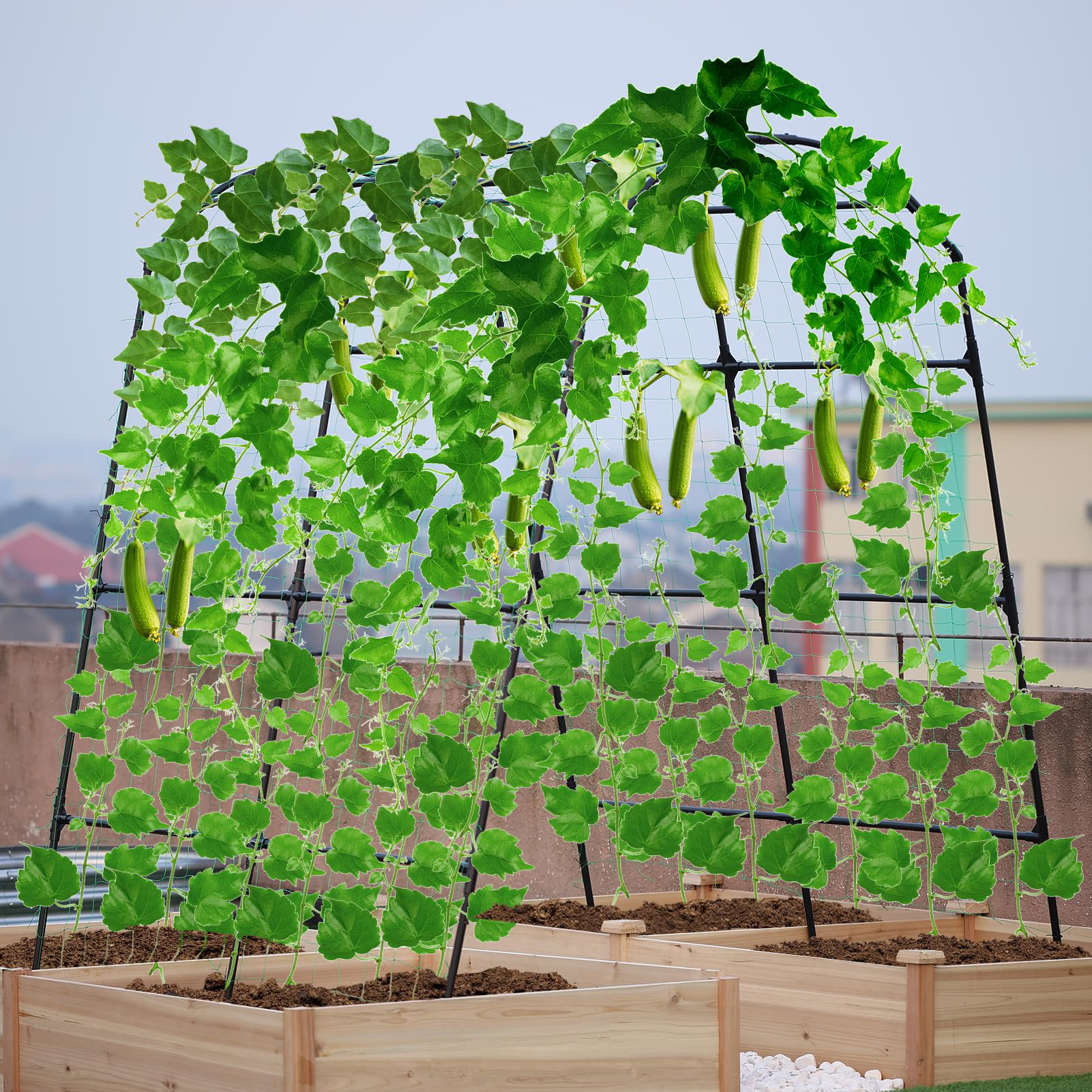 TWOTFUL Garden Arch Trellis for Climbing Plants Outdoor, 7 ft Tall ...