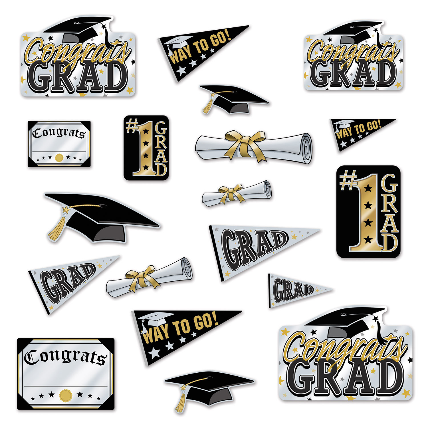 The Party Aisle™ Graduation Graduation Cutout Set | Wayfair