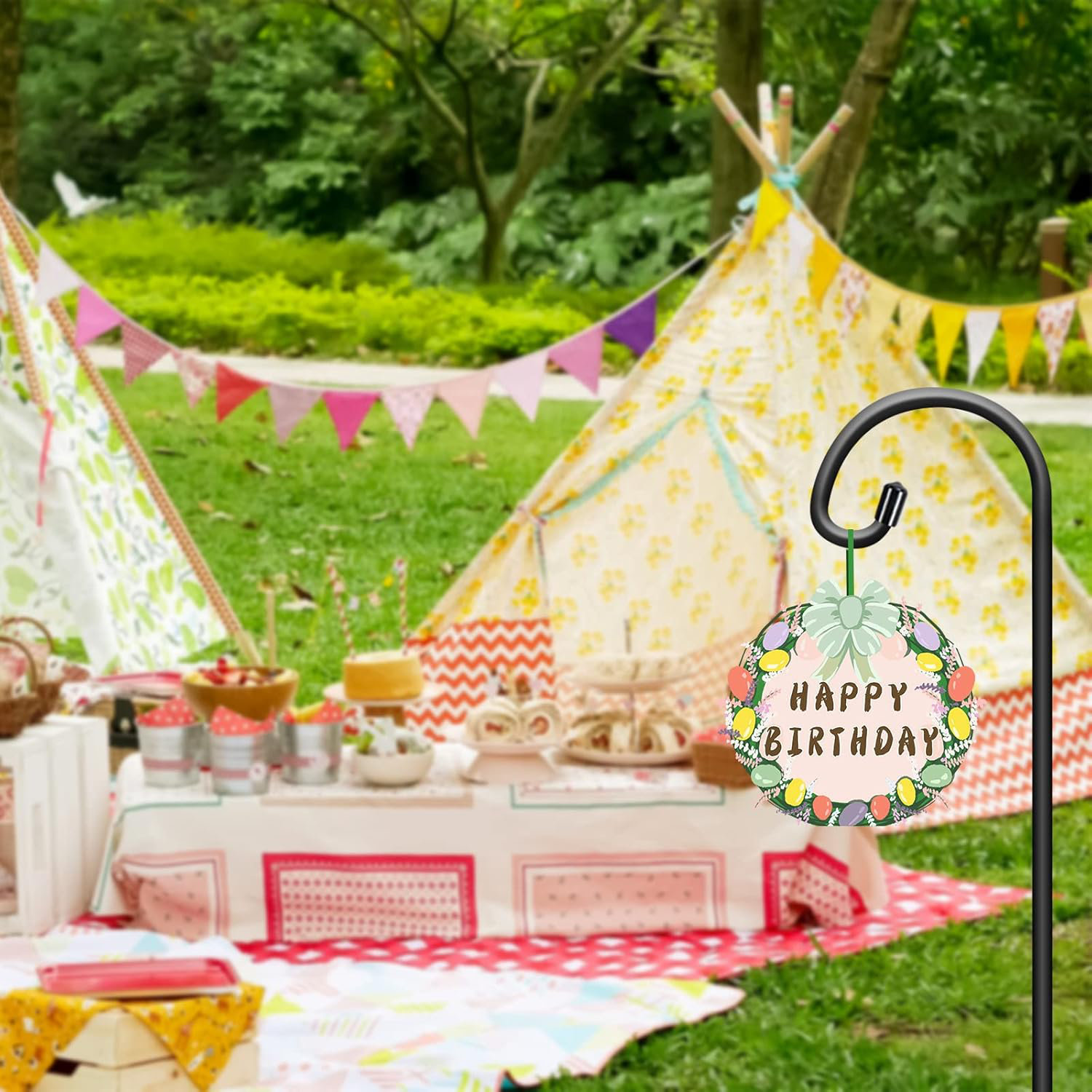 X－MAX FURNITURE 8 Outdoor Hooks, 32-Inch Garden Hooks, Suitable For Hanging Plants, Lanterns ...