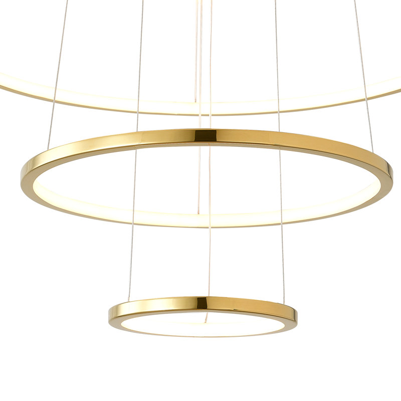 Mercer41 Bariah Modern 5-Ring Dimmable Luxury High Ceiling Pendant ...
